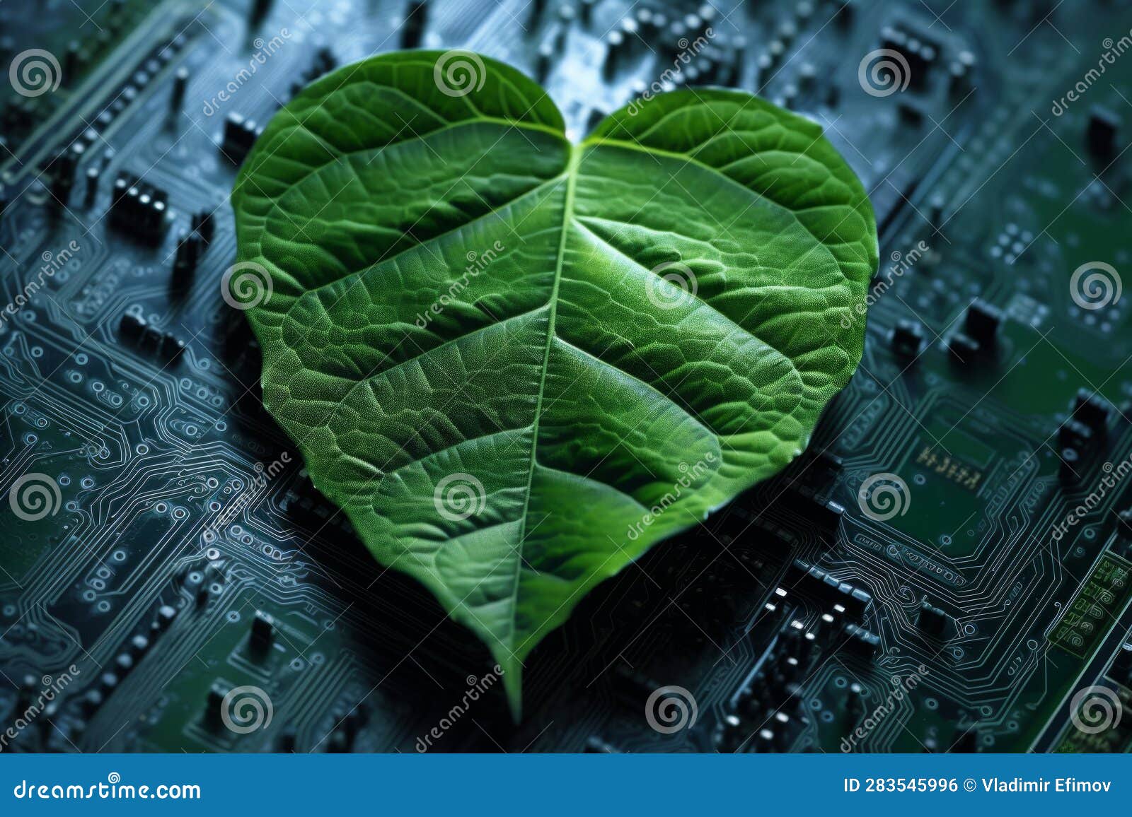 A Green Leaf Sits on an Electrical Device Board, Neo-geo, Junglecore ...