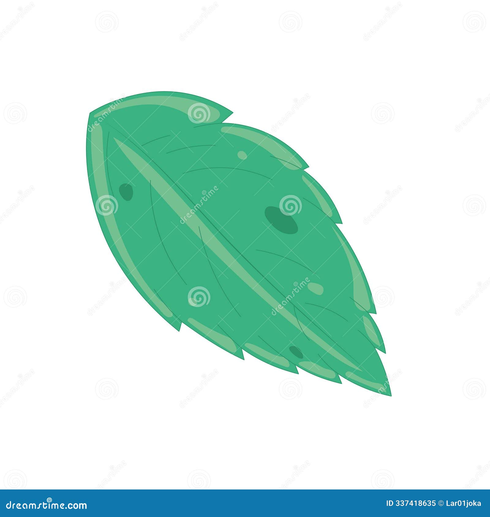 Green Leaf with Smooth Texture and Simple Design Vector Stock ...