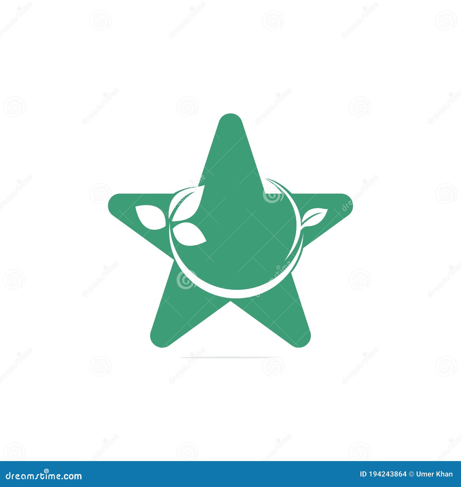 Green Leaf Star Shape Concept Vector Logo Design. Stock Vector ...