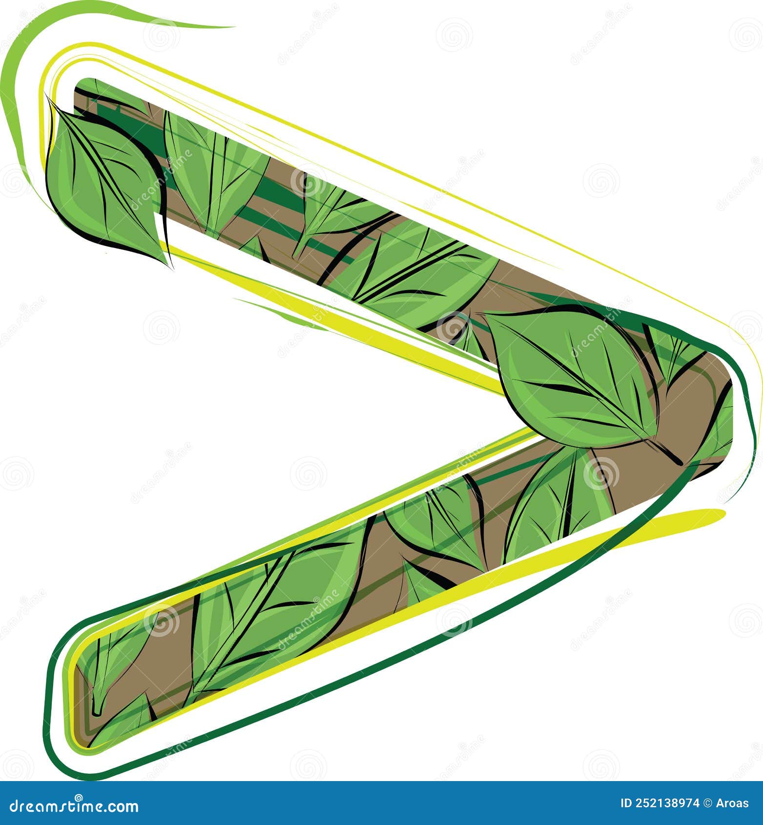 Green Leaf Symbol Sketch Drawing Stock Vector - Illustration of forward ...