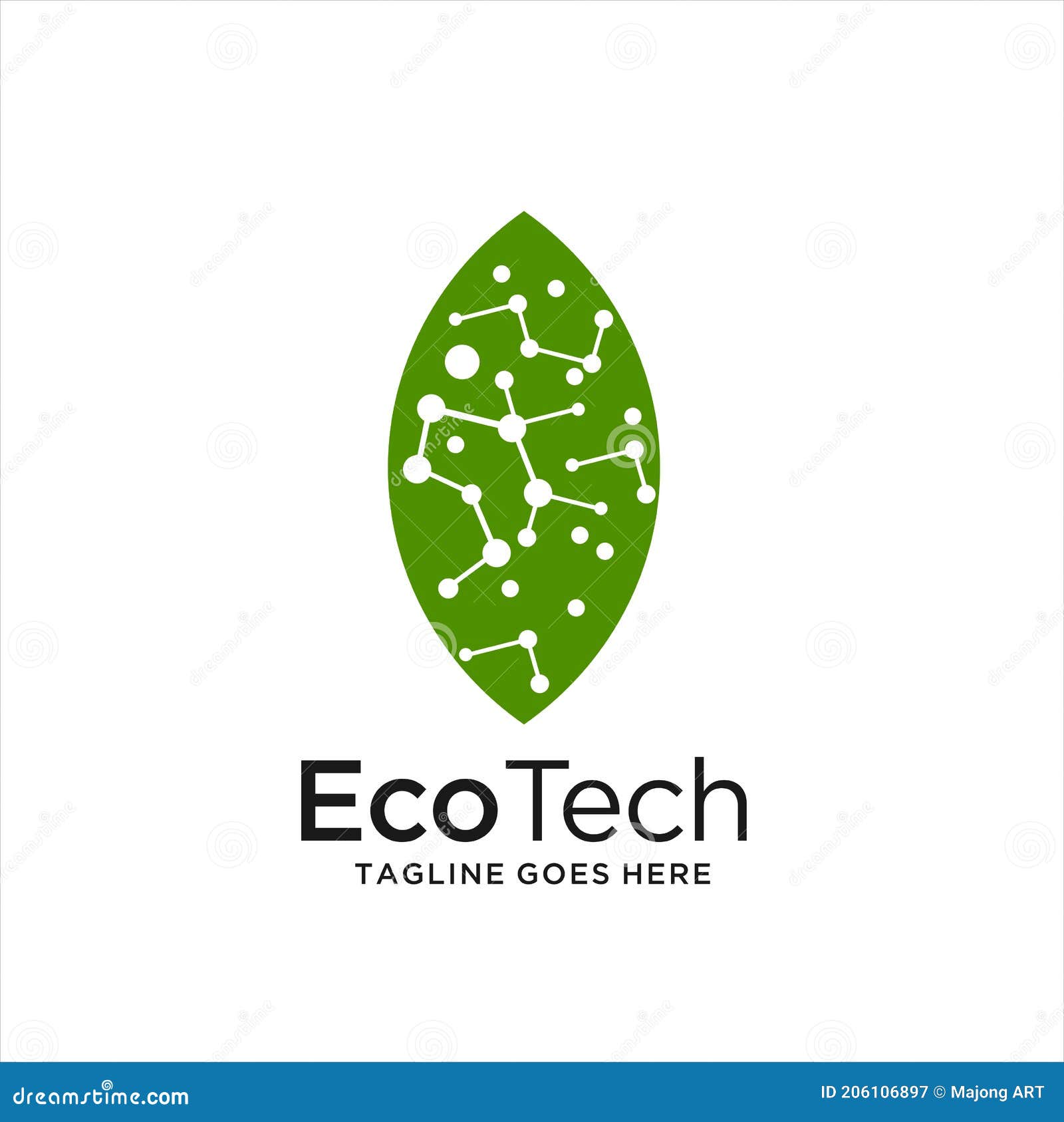 Green Leaf Technology Logo Design, Eco Tech Logo Template Design Vector Stock Vector ...
