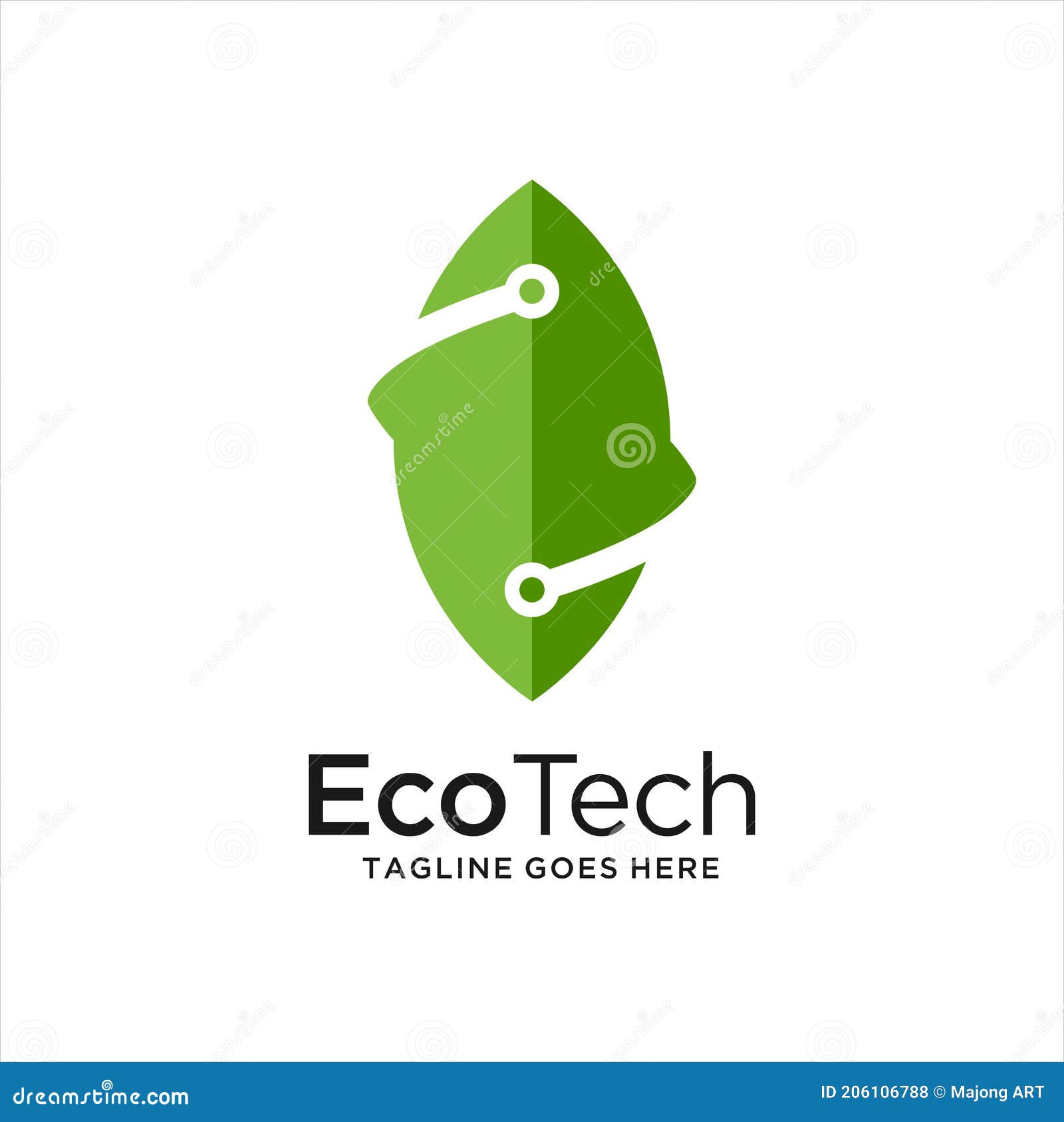 Green Leaf Technology Logo Design, Eco Tech Logo Template Design Vector Stock Vector ...