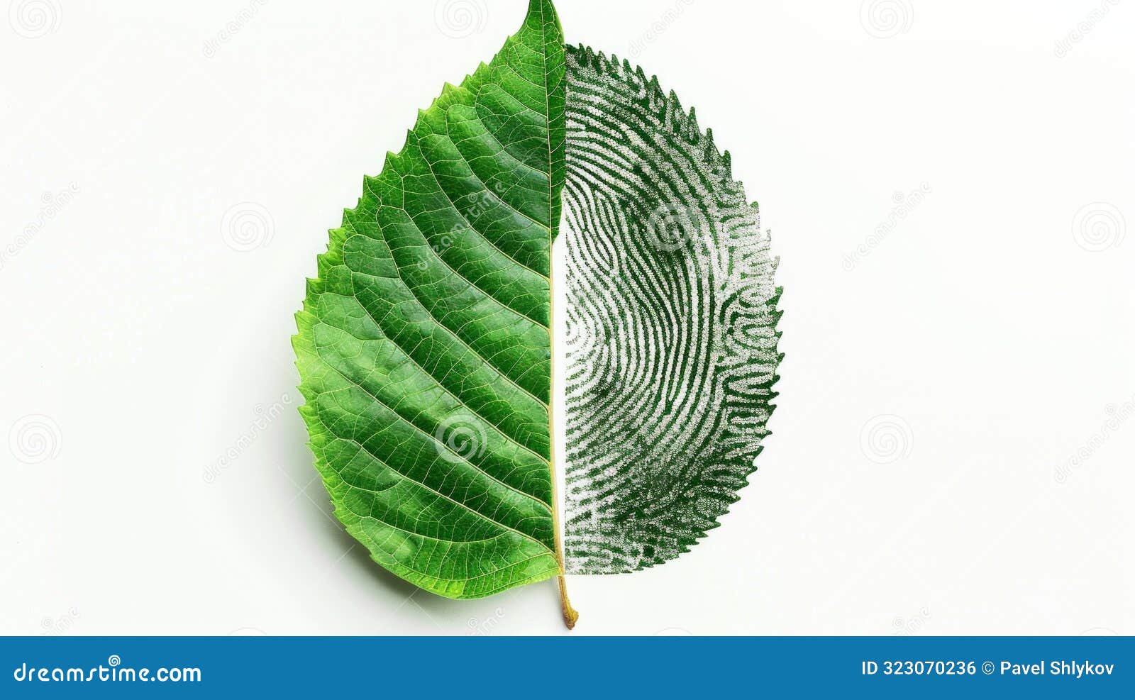 Green Leaf from Top View Appears Like Fingerprint Stock Photo - Image ...