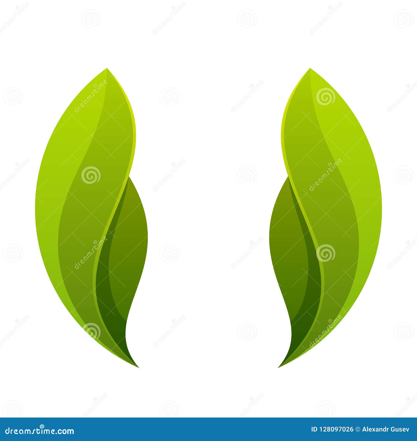Green Leaf, Two Leaves Logo, Icon. Stock Vector - Illustration of ...