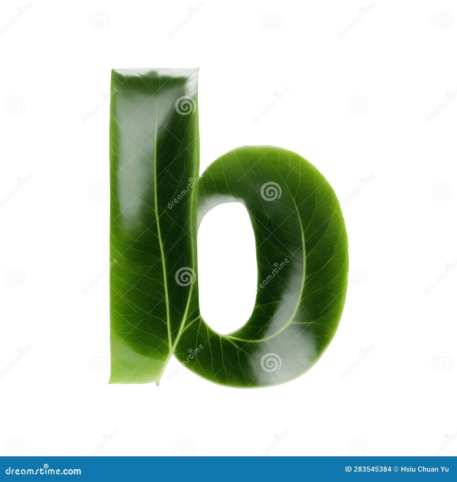 Green Leaf Typography Text Design Lowercase Alphabet B Stock Photo ...