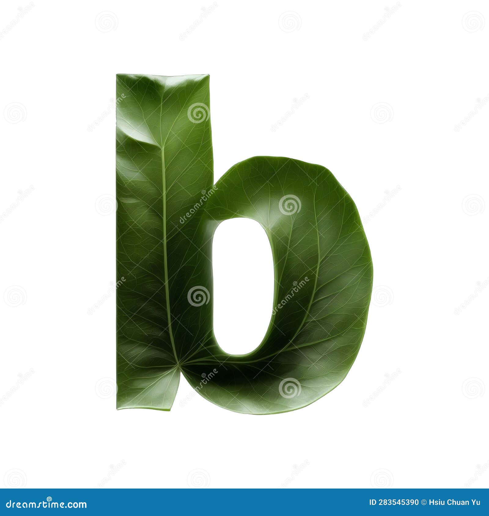 Green Leaf Typography Text Design Lowercase Alphabet B Stock Photo ...