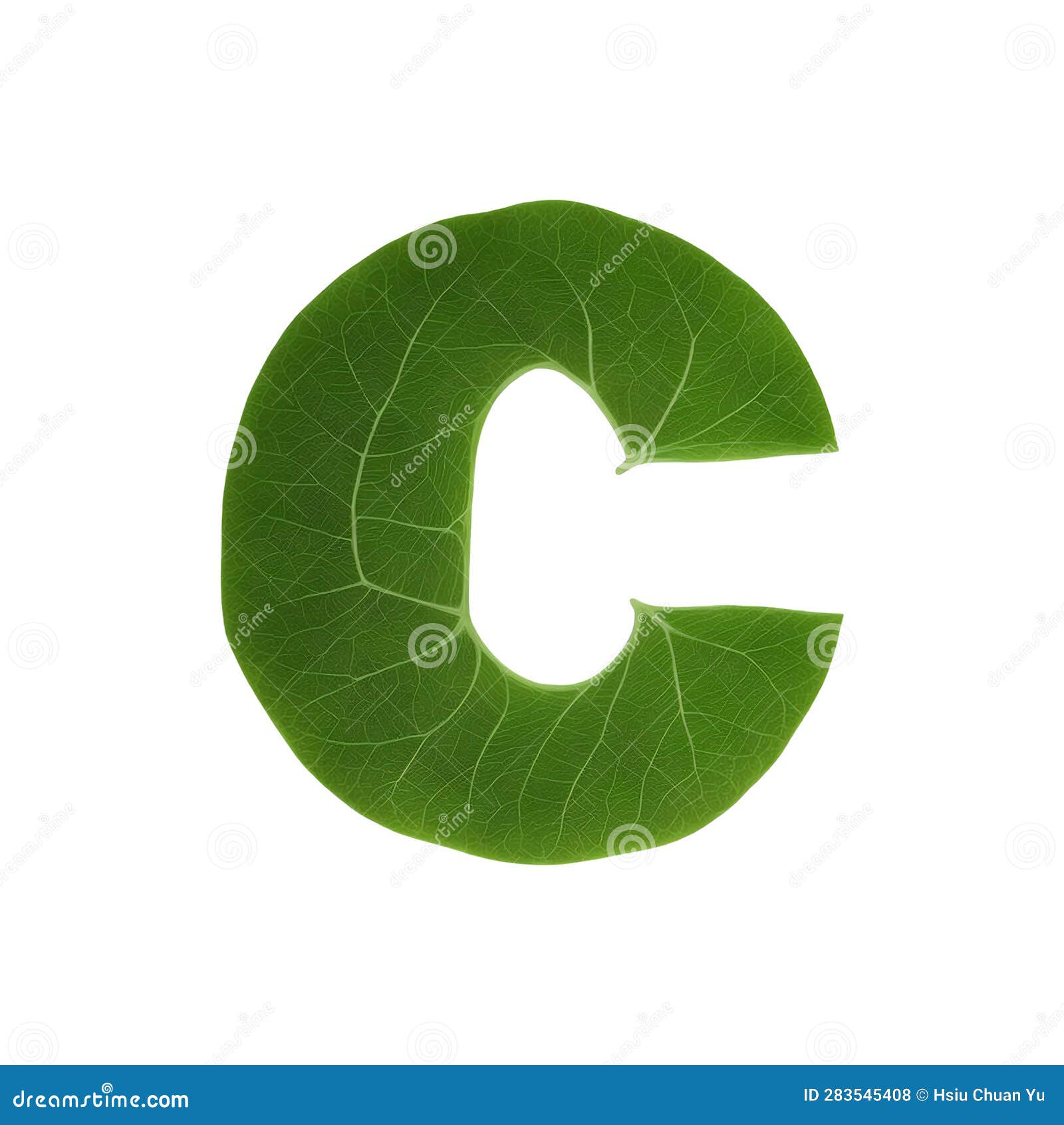 Green Leaf Typography Text Design Lowercase Alphabet C Stock Photo ...