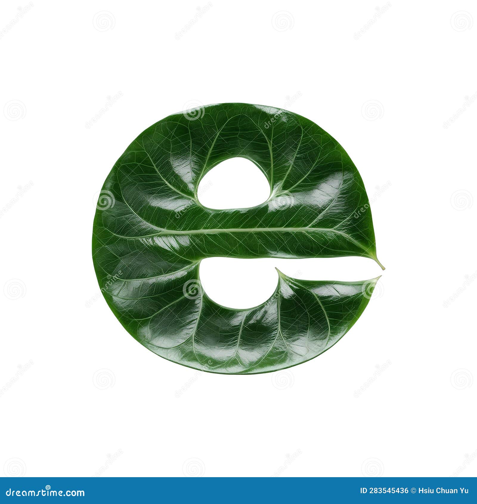 Green Leaf Typography Text Design Lowercase Alphabet E Stock Photo ...