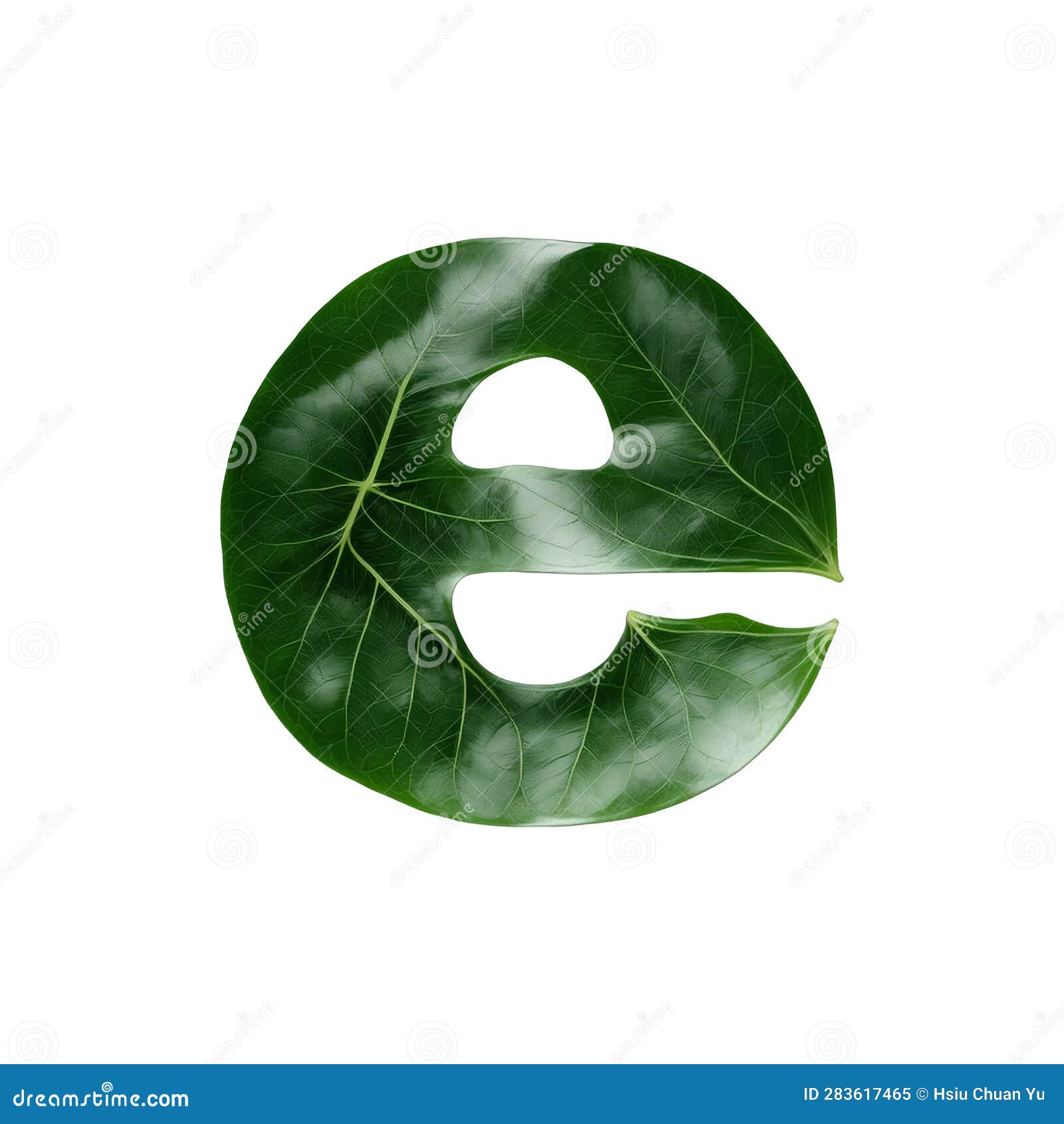 Green Leaf Typography Text Design Lowercase Alphabet E Stock Image ...