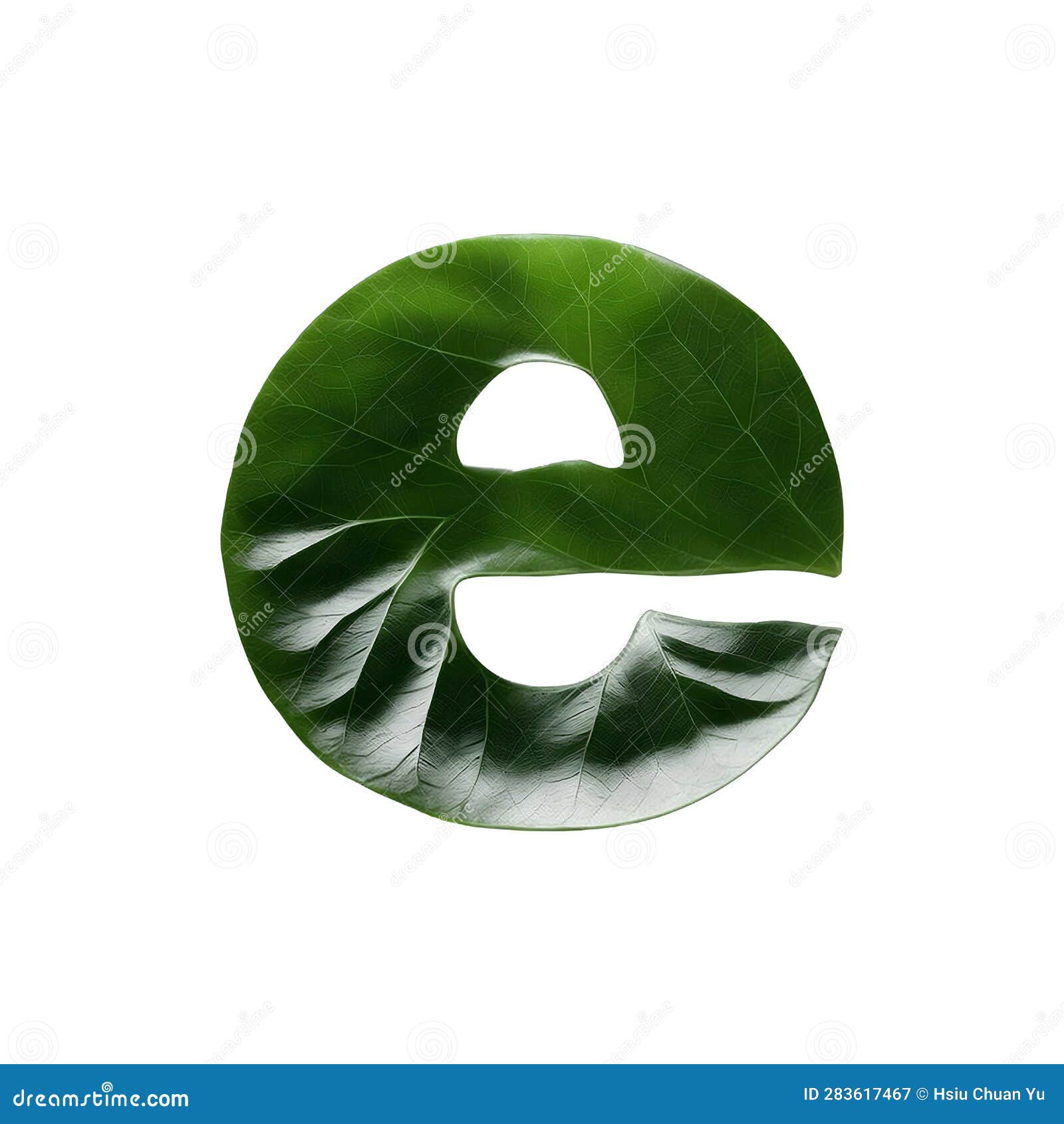 Green Leaf Typography Text Design Lowercase Alphabet E Stock Image ...