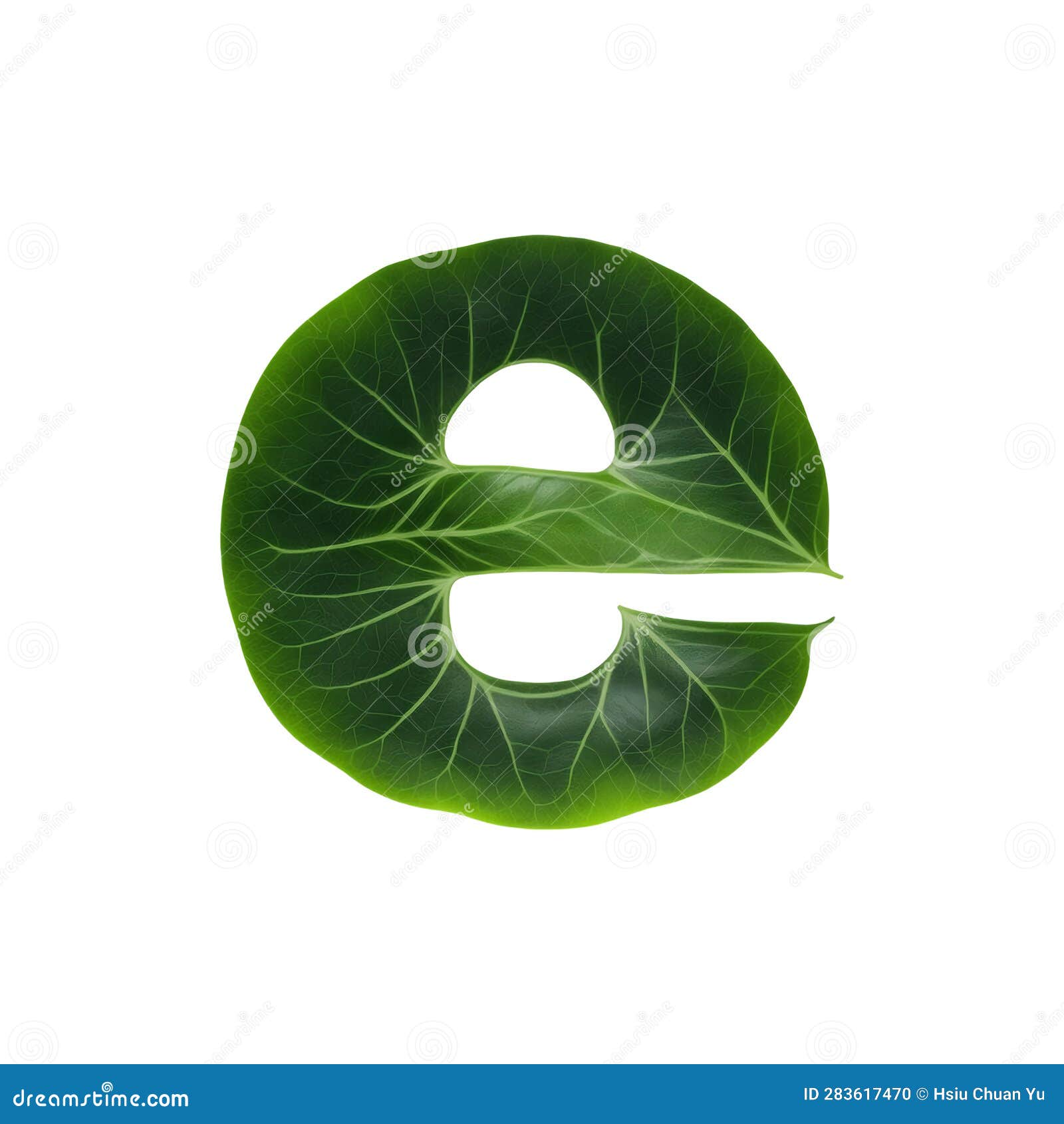 Green Leaf Typography Text Design Lowercase Alphabet E Stock Photo ...