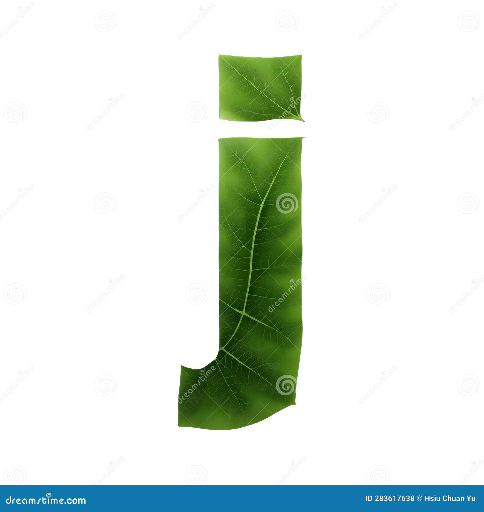 Green Leaf Typography Text Design Lowercase Alphabet J Stock Photo ...