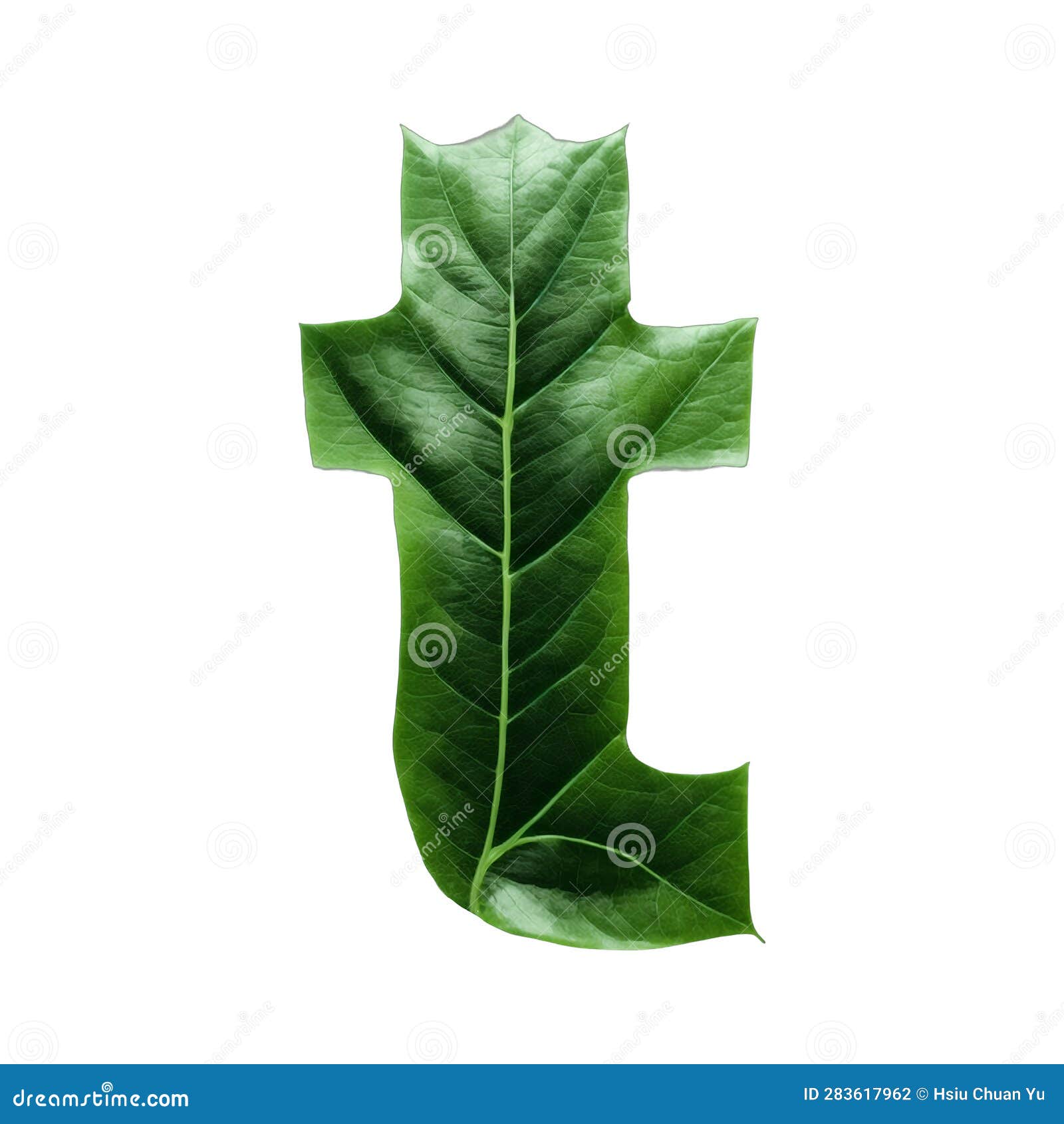 Green Leaf Typography Text Design Lowercase Alphabet T Stock Photo ...