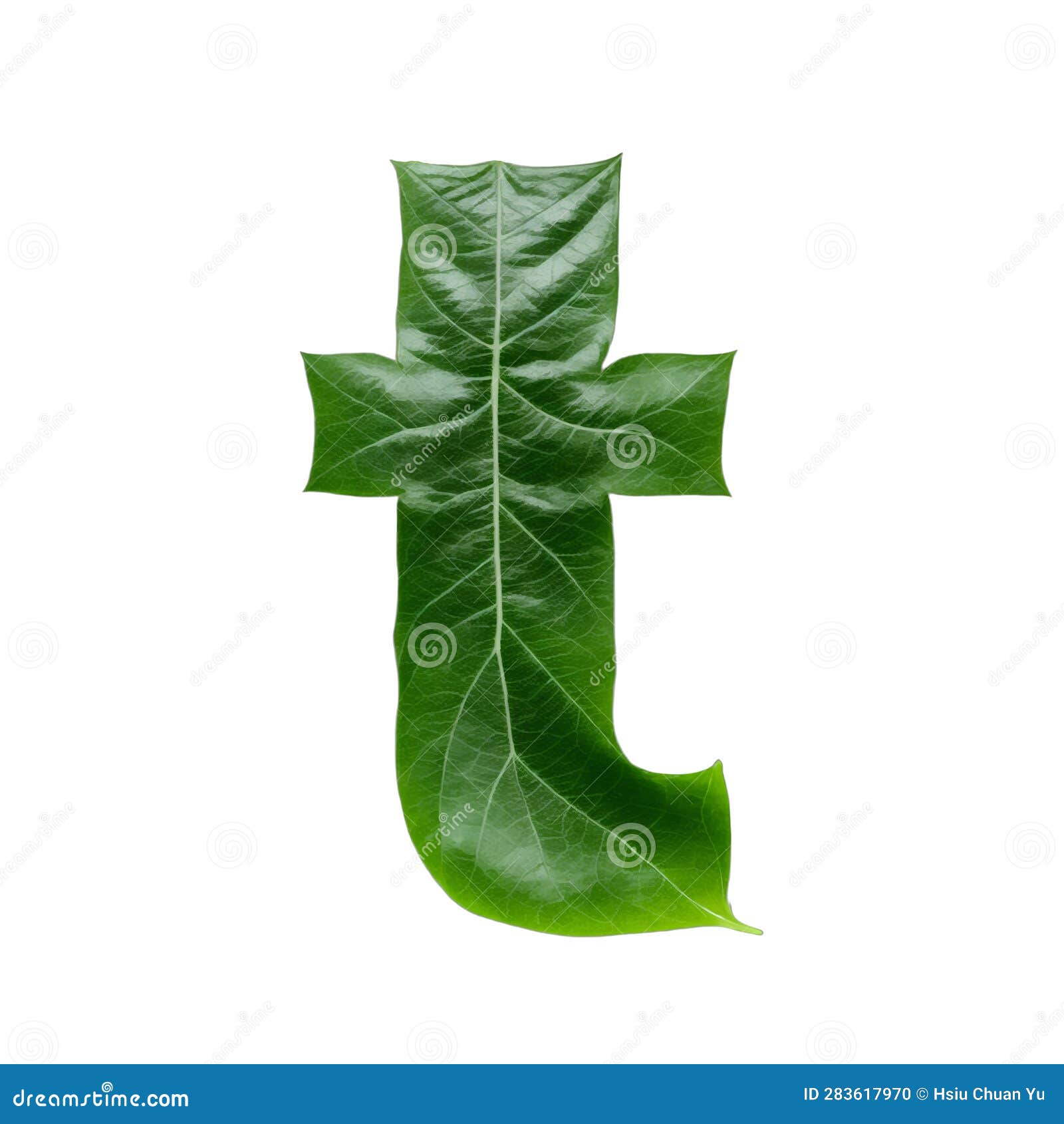 Green Leaf Typography Text Design Lowercase Alphabet T Stock Photo ...