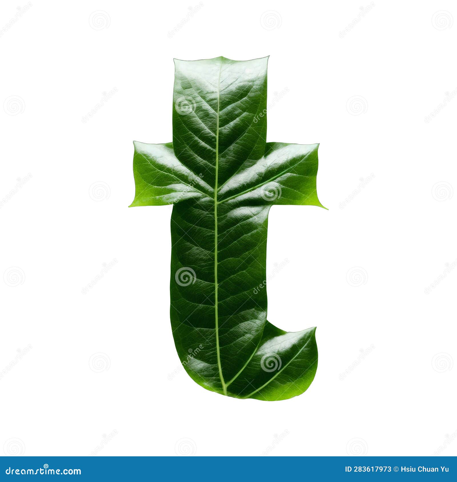 Green Leaf Typography Text Design Lowercase Alphabet T Stock Image ...