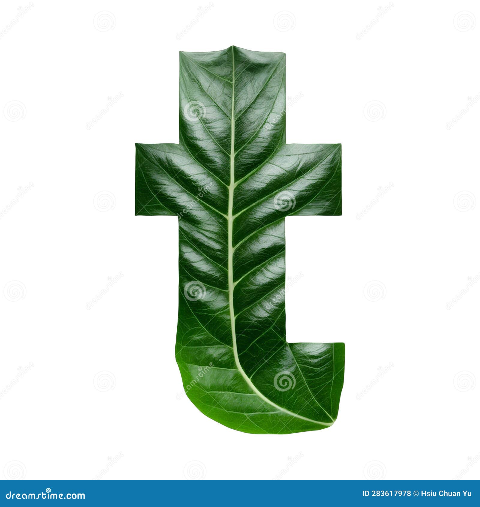 Green Leaf Typography Text Design Lowercase Alphabet T Stock Photo ...