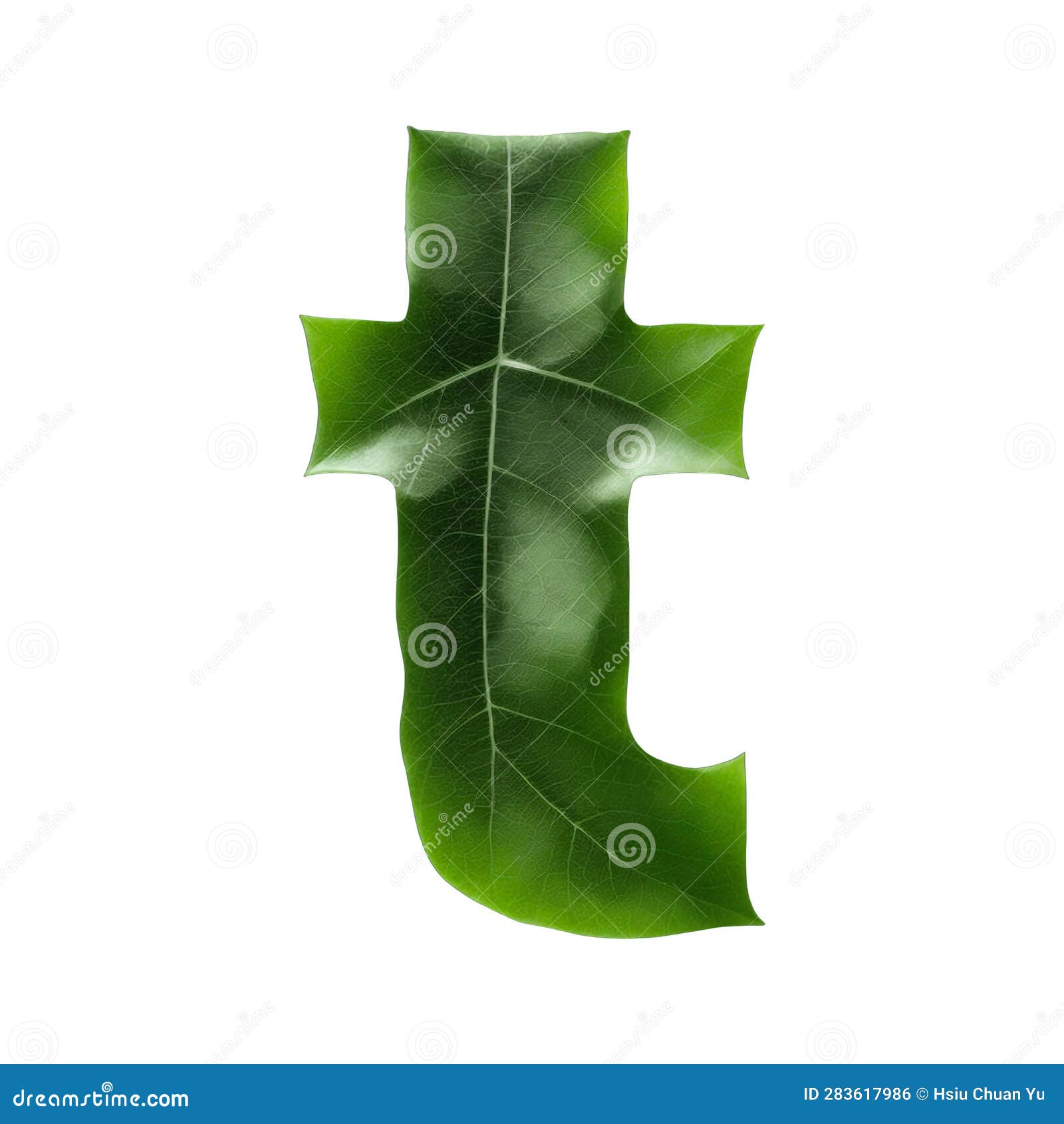 Green Leaf Typography Text Design Lowercase Alphabet T Stock Photo ...