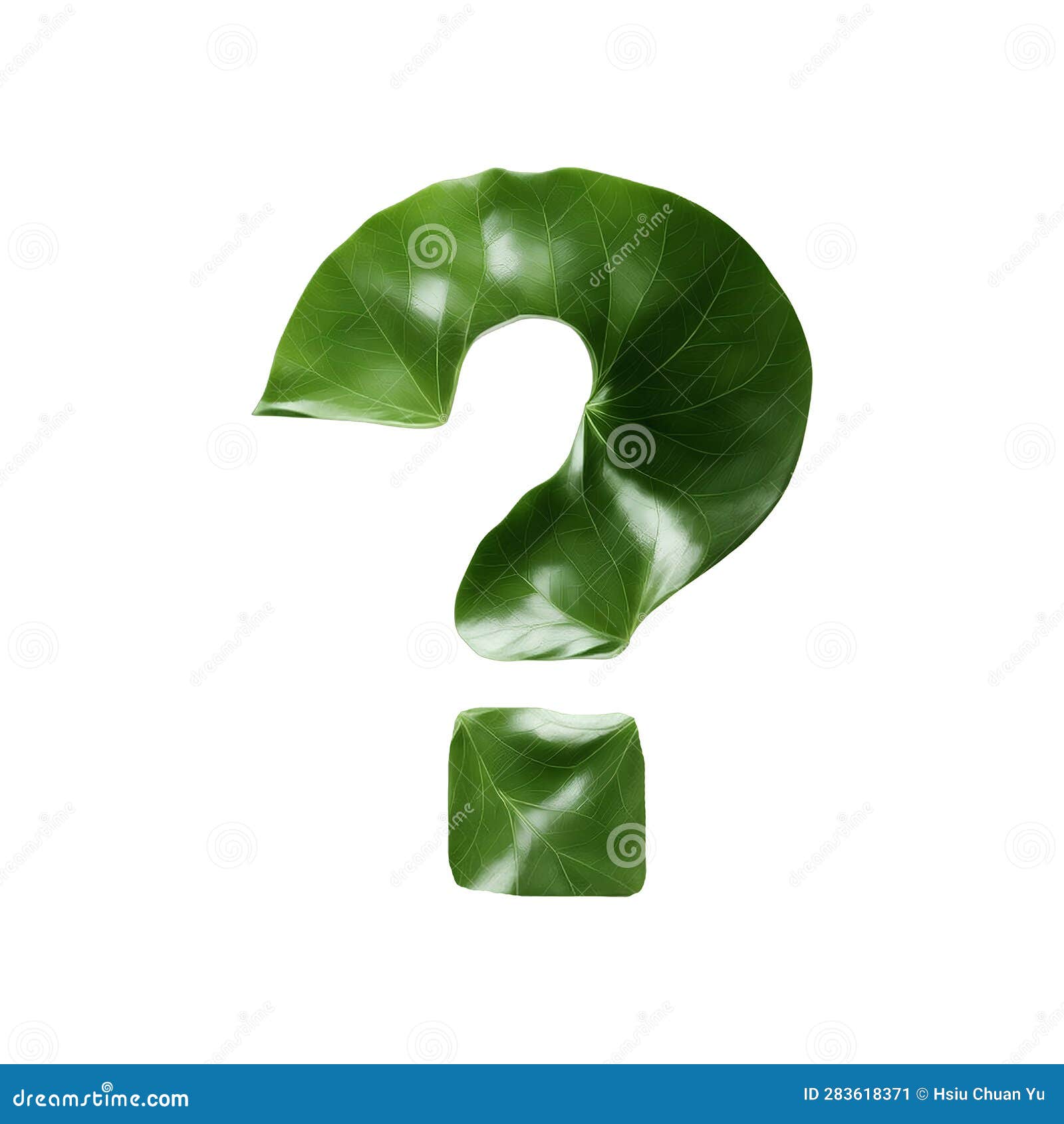 Green Leaf Typography Text Design Question Mark Stock Image ...