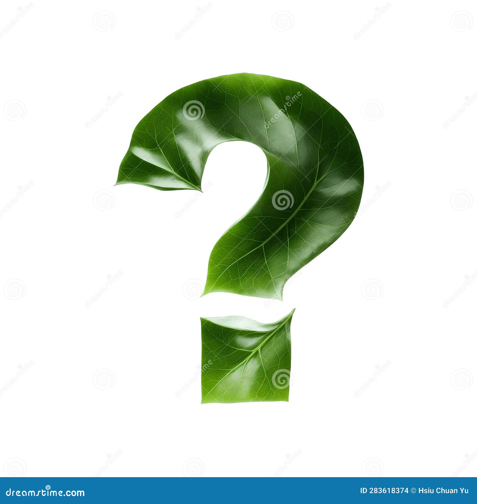 Green Leaf Typography Text Design Question Mark Stock Illustration ...