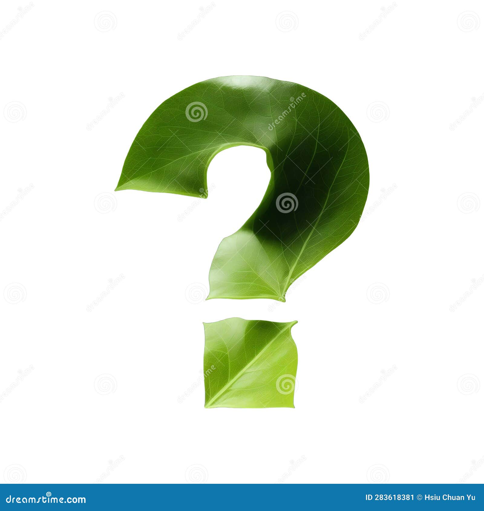 Green Leaf Typography Text Design Question Mark Stock Illustration ...