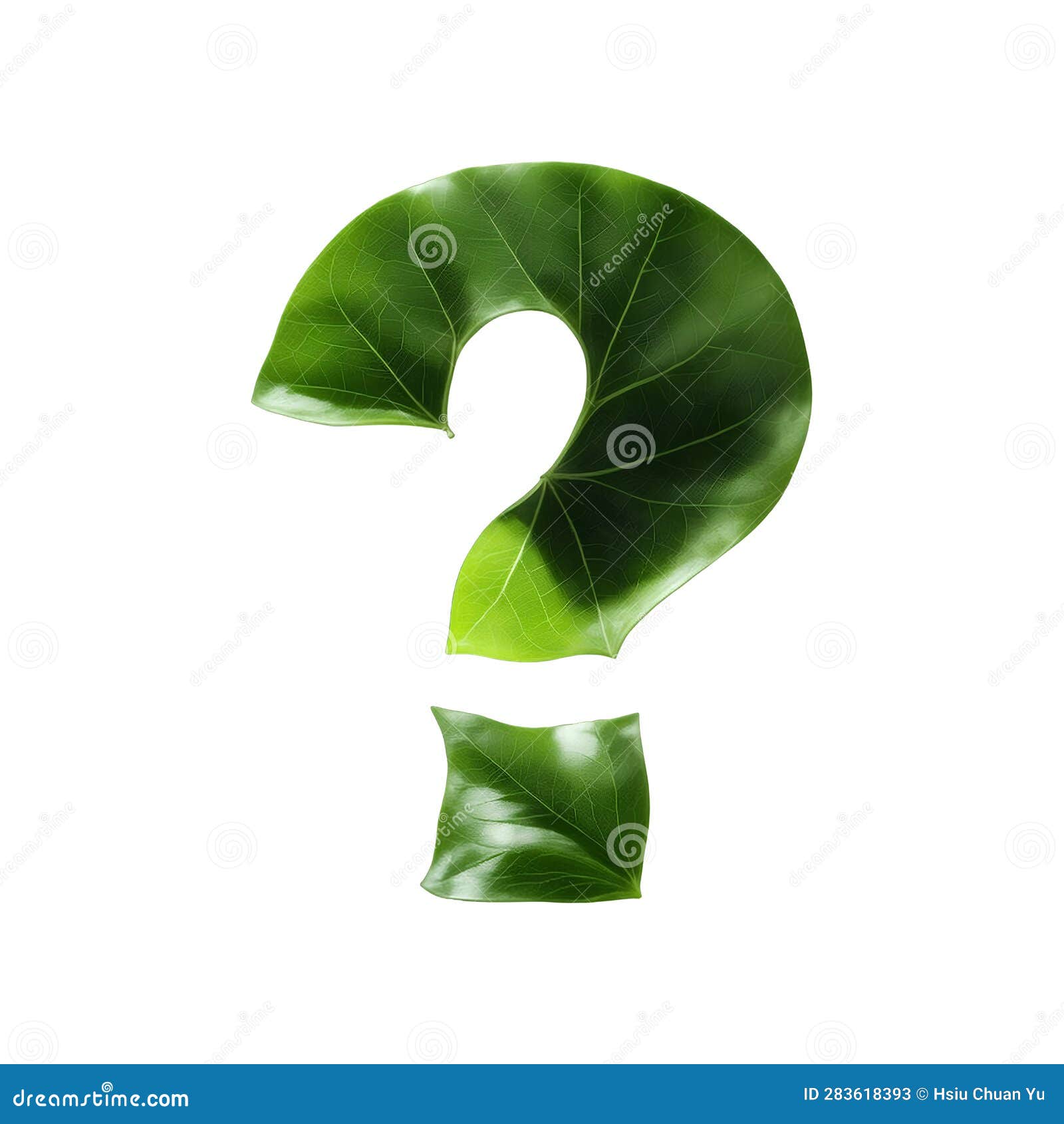 Green Leaf Typography Text Design Question Mark Stock Image ...
