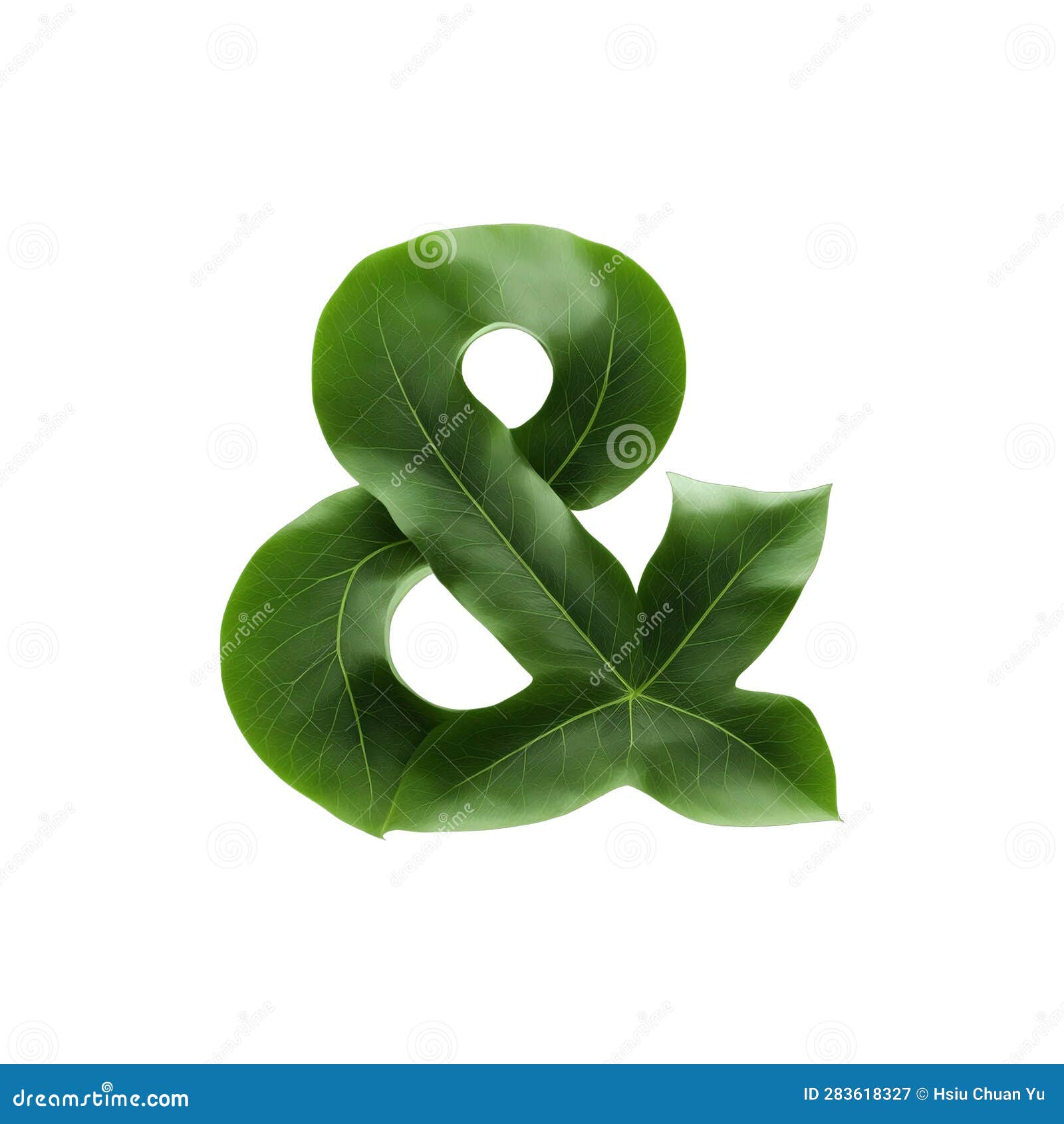 Green Leaf Typography Text Design and Sign Stock Image - Illustration ...