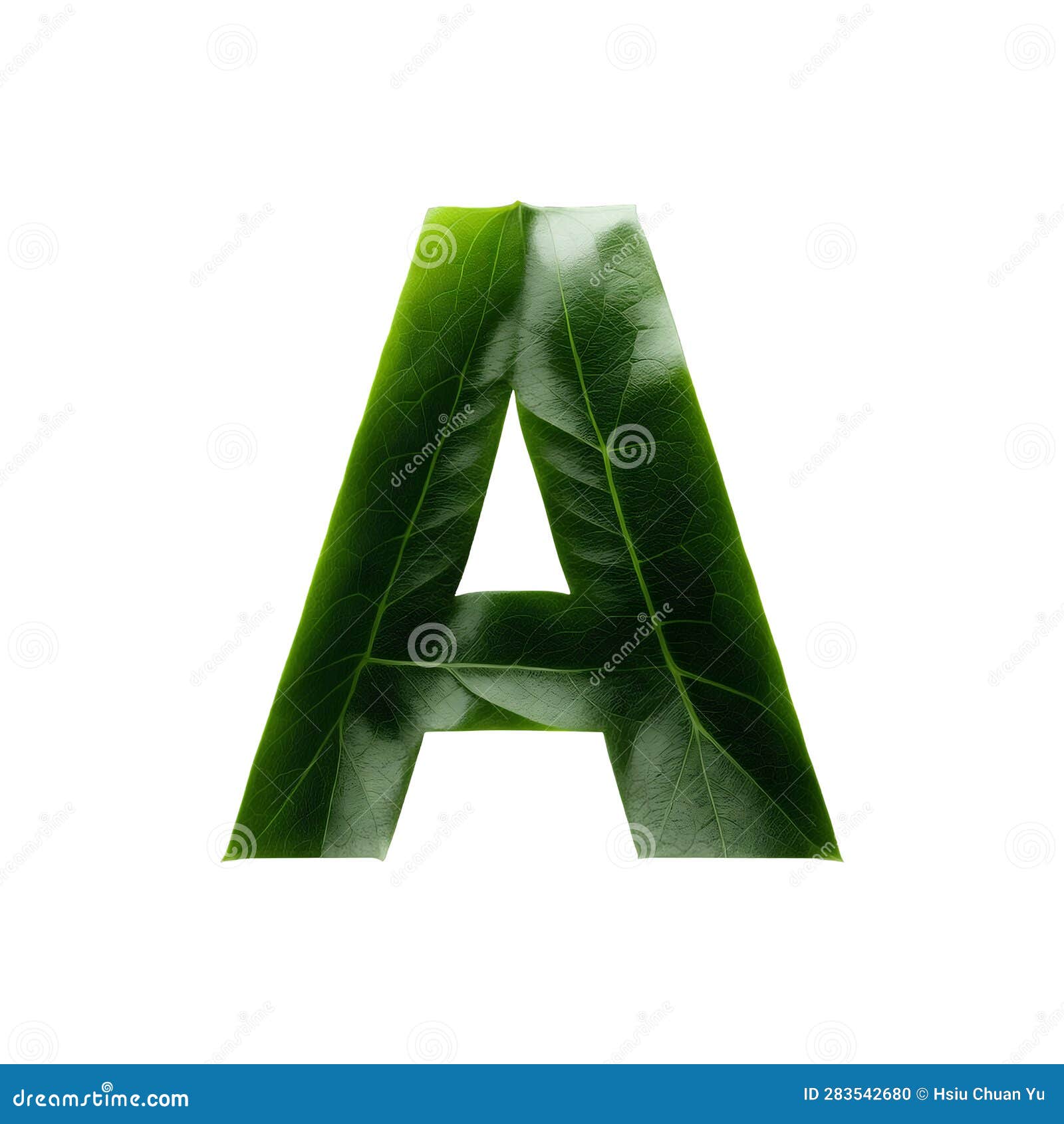 Green Leaf Typography Text Design Uppercase Alphabet a Stock Photo ...