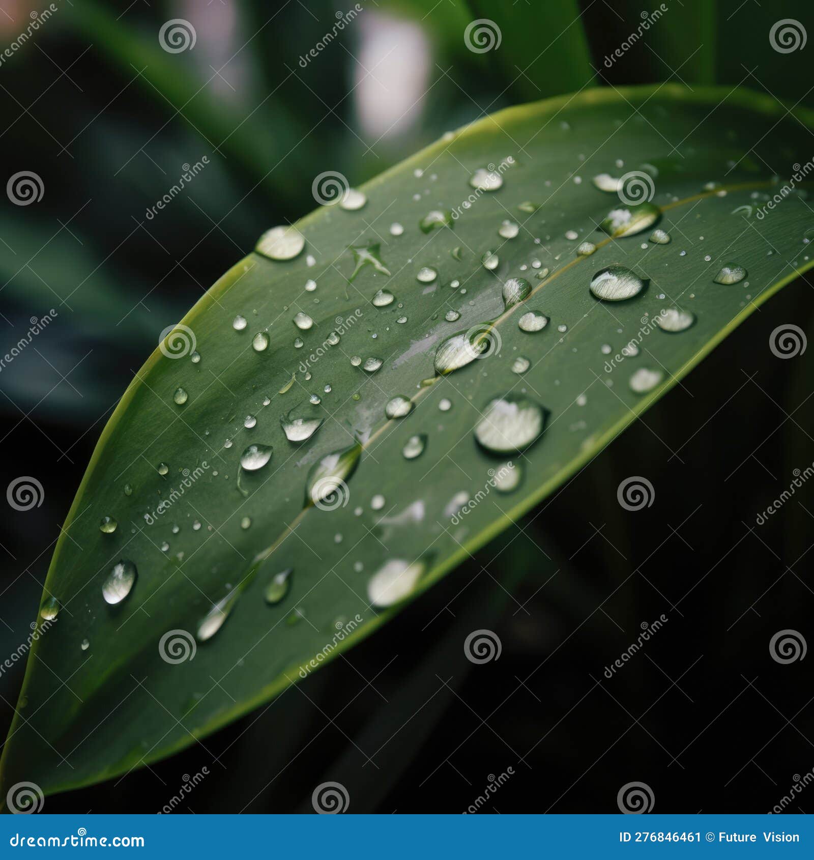 Green Leaf with Water Drops, Created Using Generative Ai Technology ...