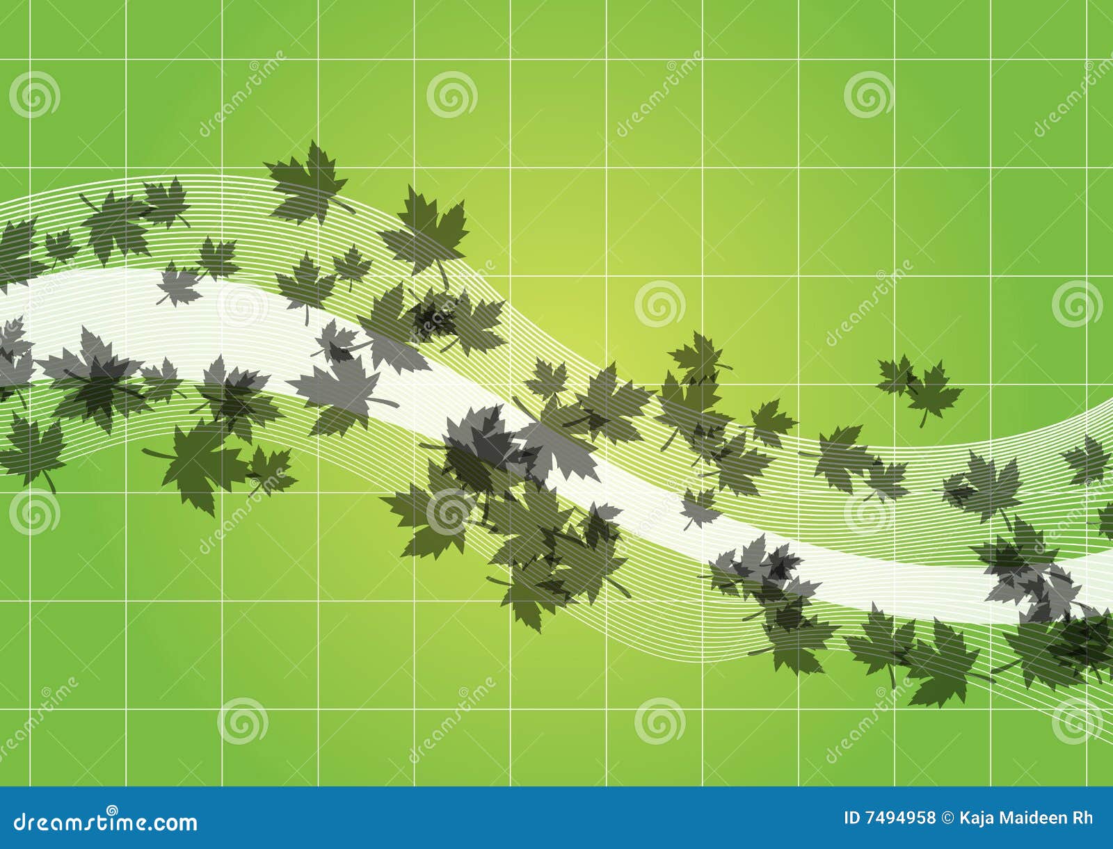 Green leafs flow stock vector. Illustration of leaf, grape - 7494958