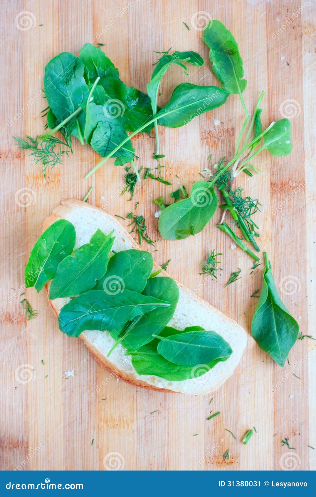 Green Leafs Sorre, Spinach and Vegetarian Sandwich Stock Image - Image ...