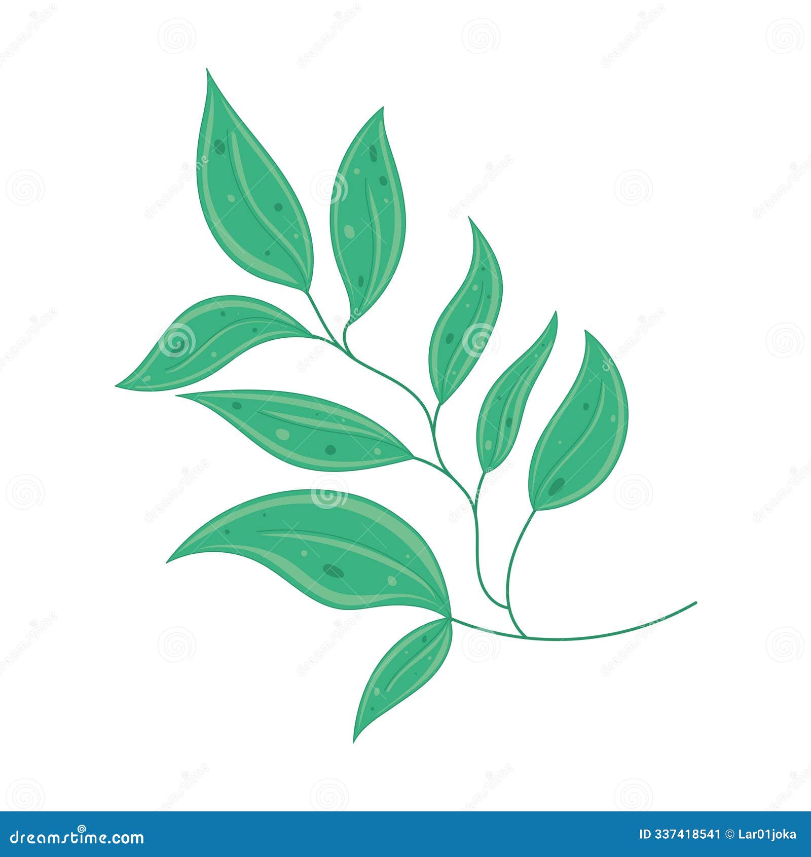Green Leafy Branch with Delicate Natural Structure Vector Stock ...