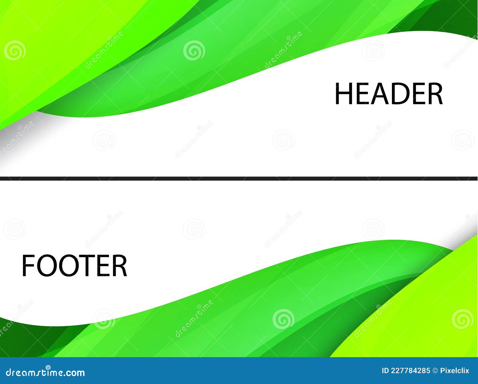 Green Leafy Modern Header and Footer Template. Stock Vector ... Green Leafy Modern Header and Footer Template. Stock Vector ...