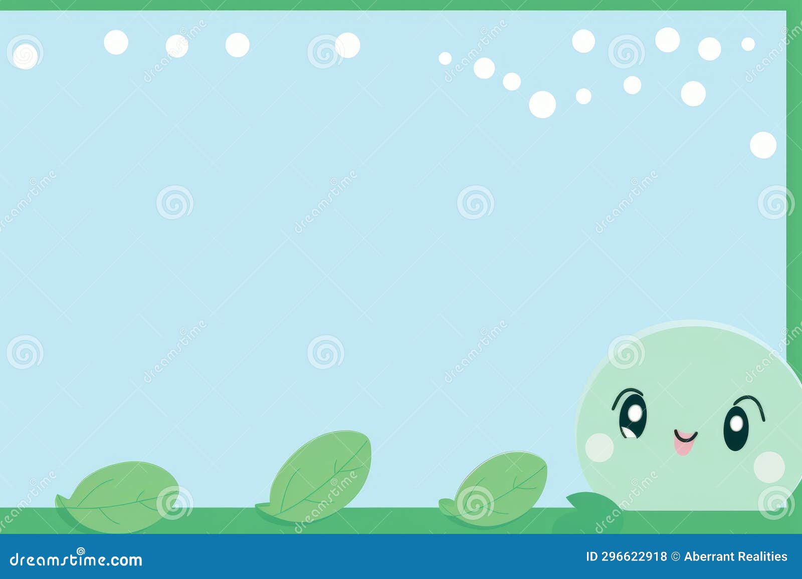 A Green Leafy Plant with a Smiley Face on it Stock Illustration ...