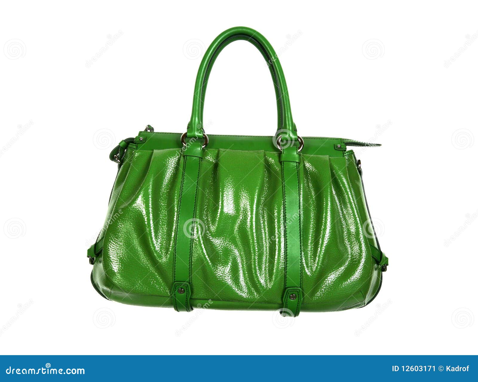 Green leather bag stock image. Image of glodssy, style - 12603171