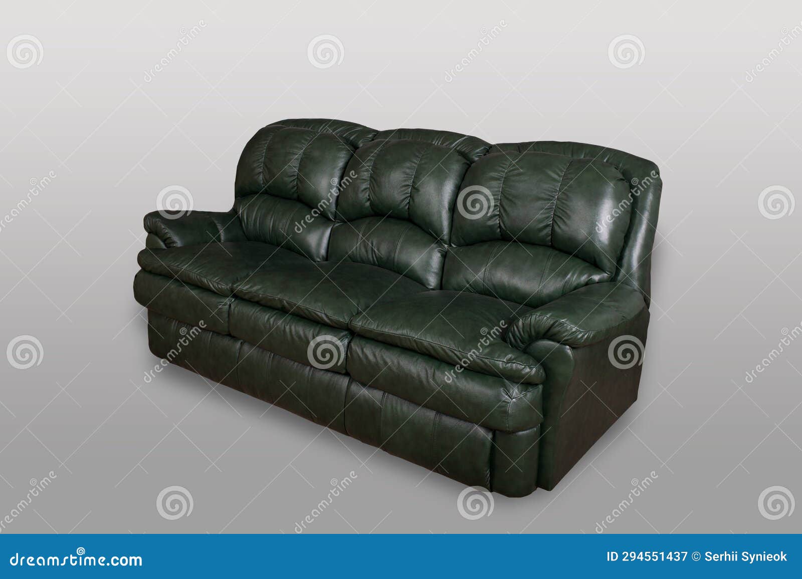 Green leather sofa stock image. Image of room, couch - 294551437