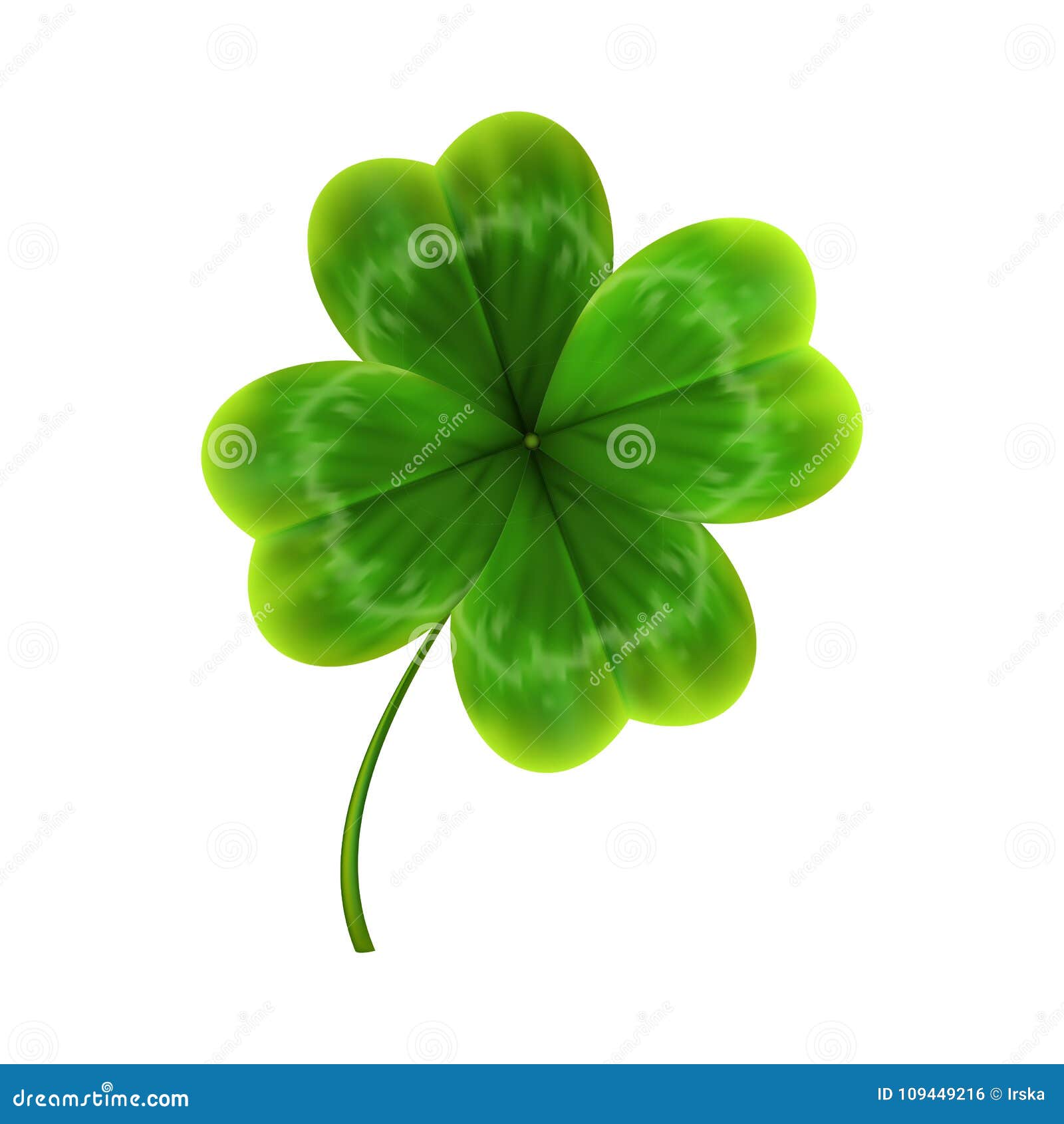 Green Leave of Clover. Realistic Vector Stock Vector - Illustration of ...