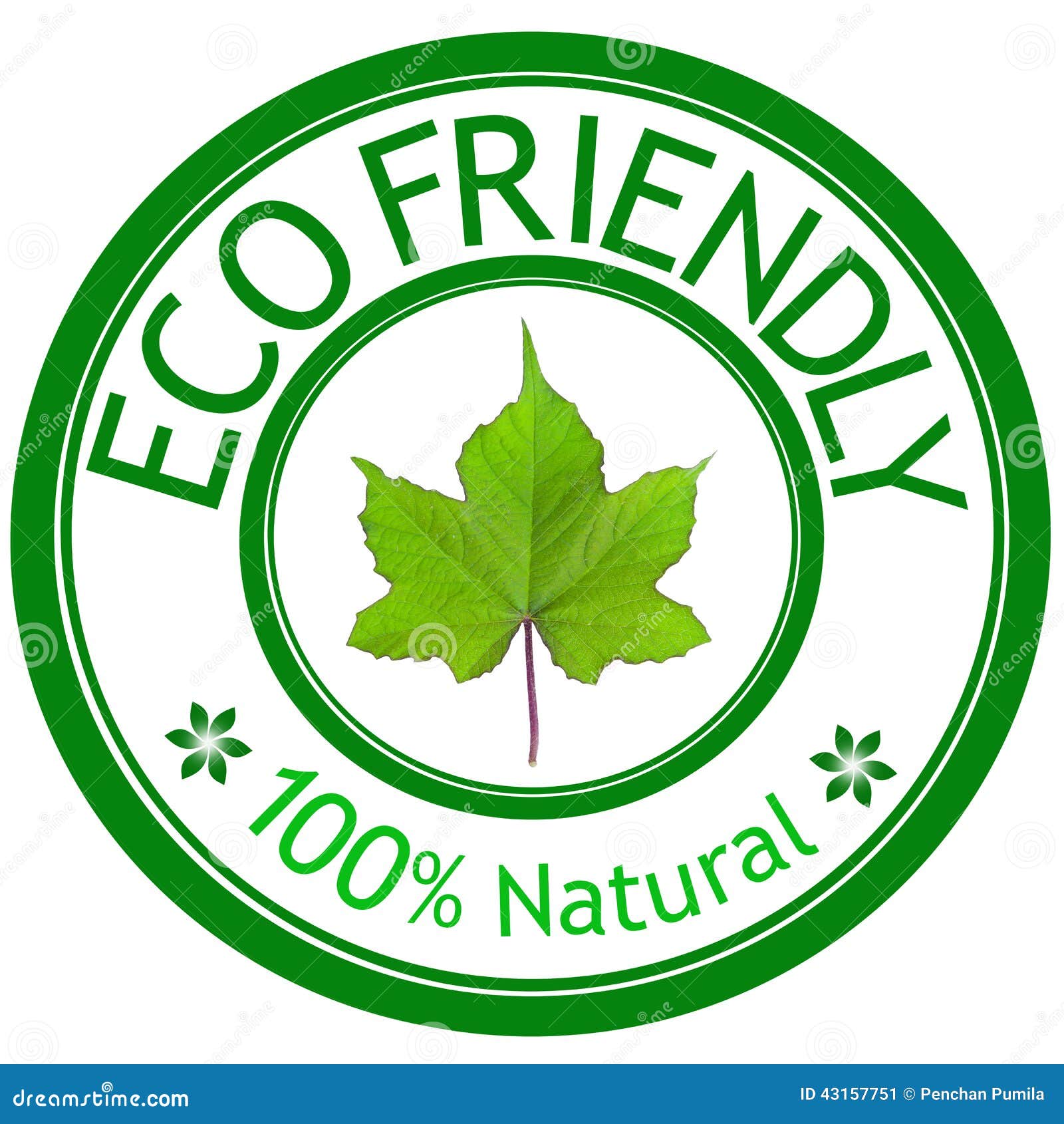 Green Leave and ECO FRIENDLY Wording. Stock Illustration - Illustration ...