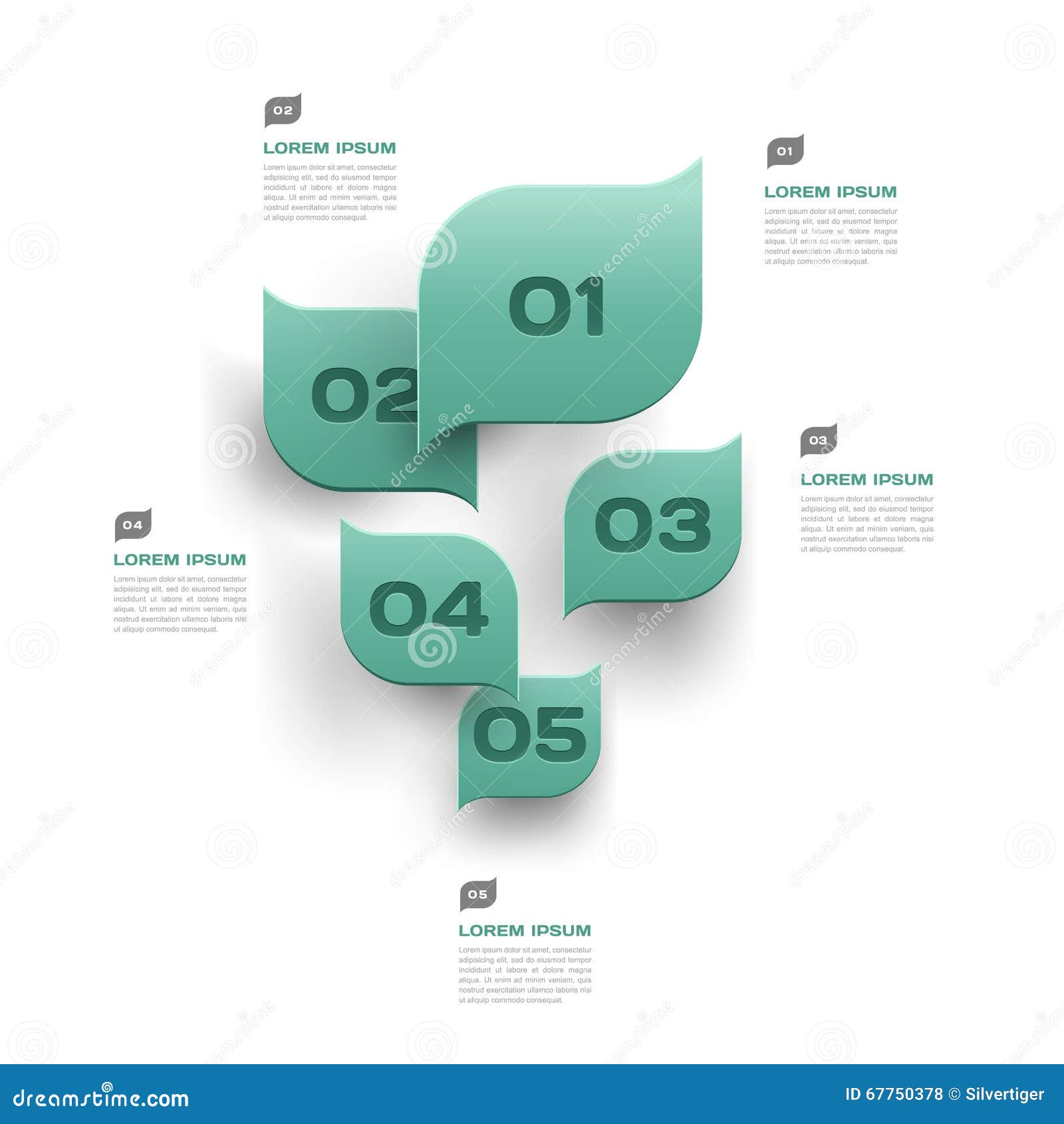 Green Leaves Abstract Background - 3d Paper Infographics Design Stock ...
