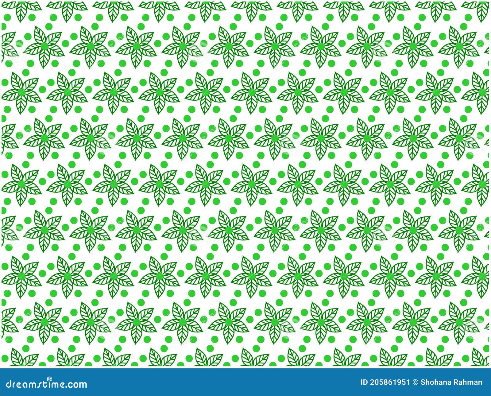Green Leaves As Flower, Floral and Dotted Pattern, Nature Background ...