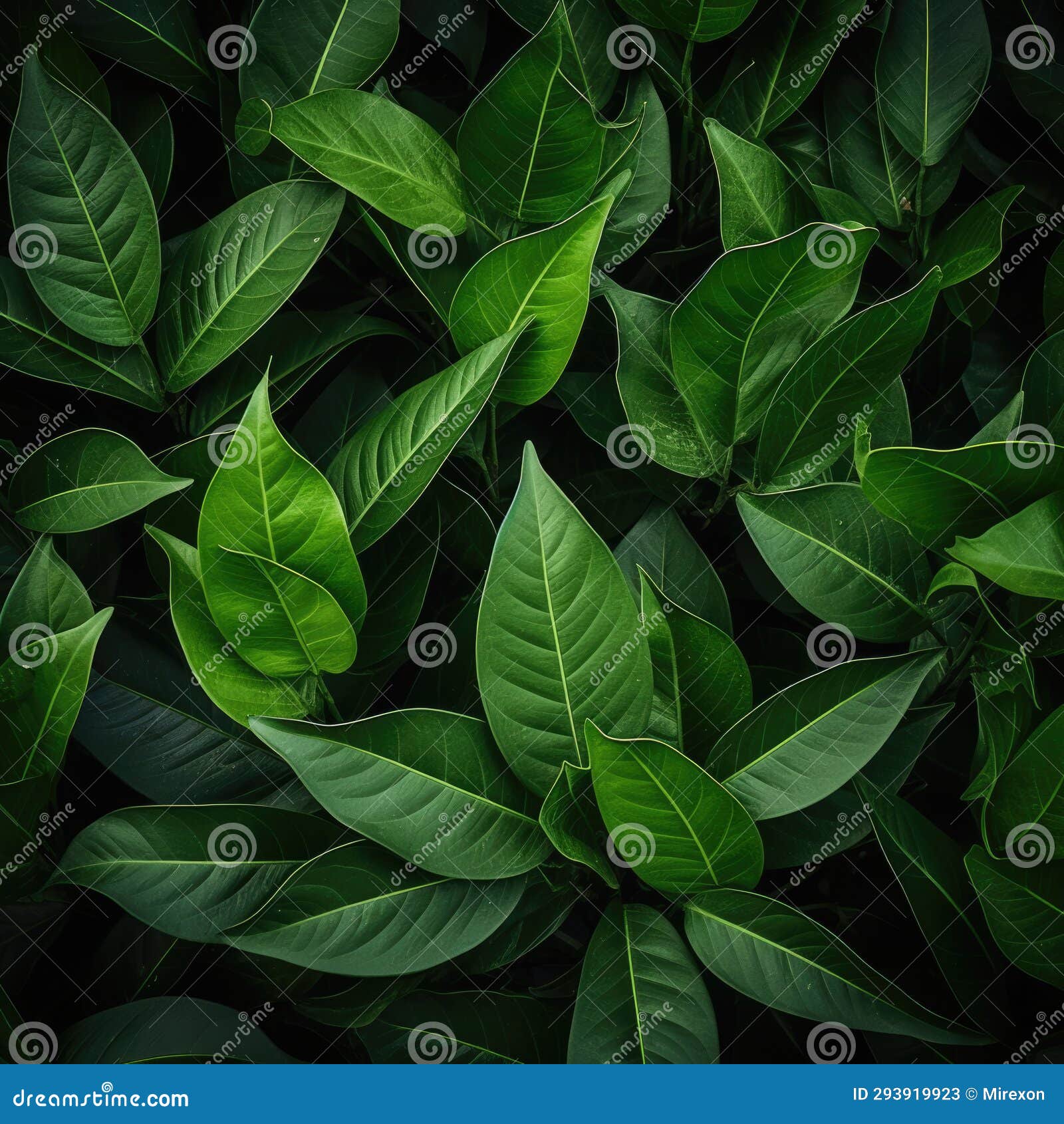 Green Leaves Background. Green Leaves Color Tone Dark. Stock Image ...