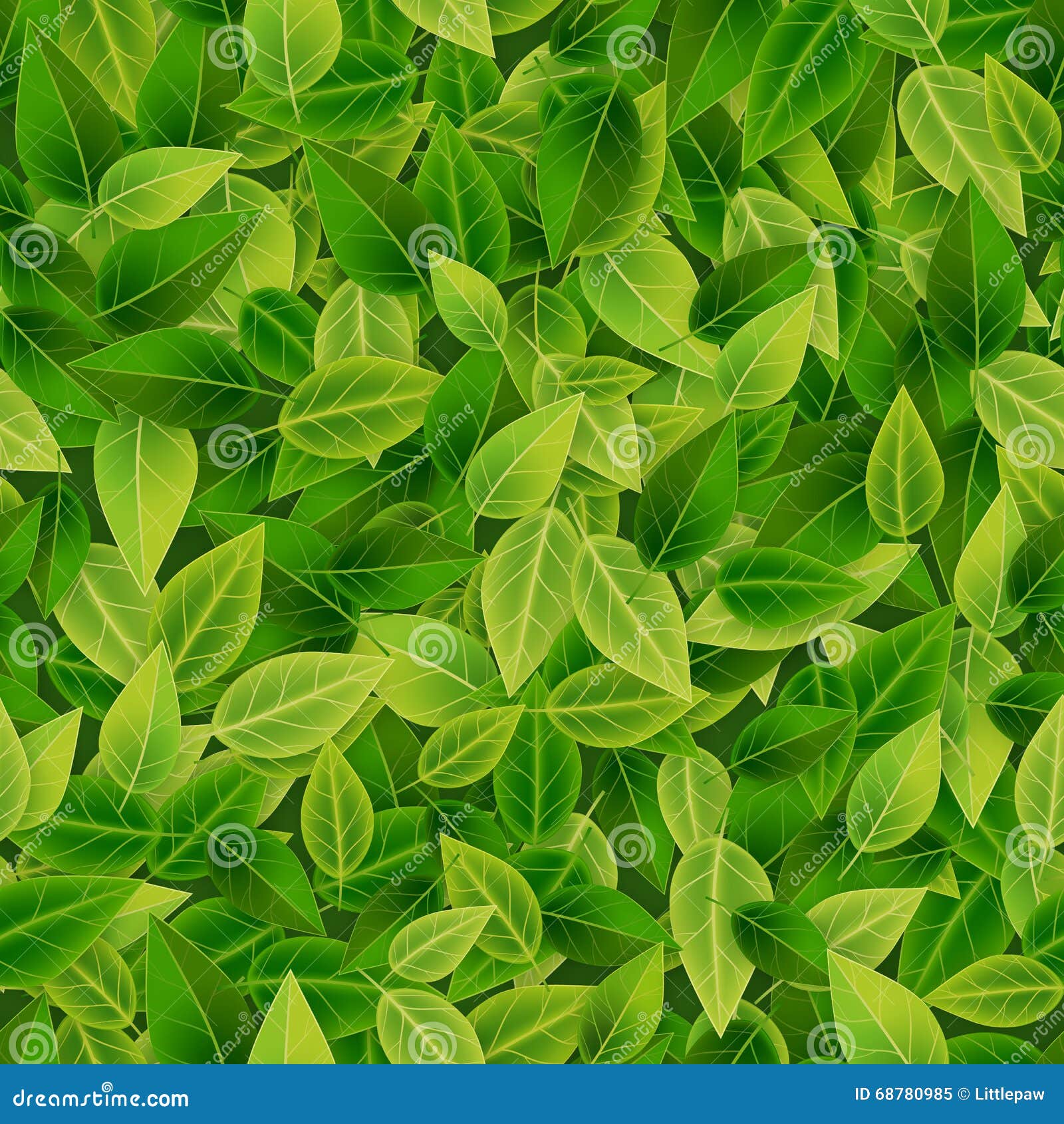 Green Leaves Background, Eco, Organic, Seamless Pattern, Stock Vector ...