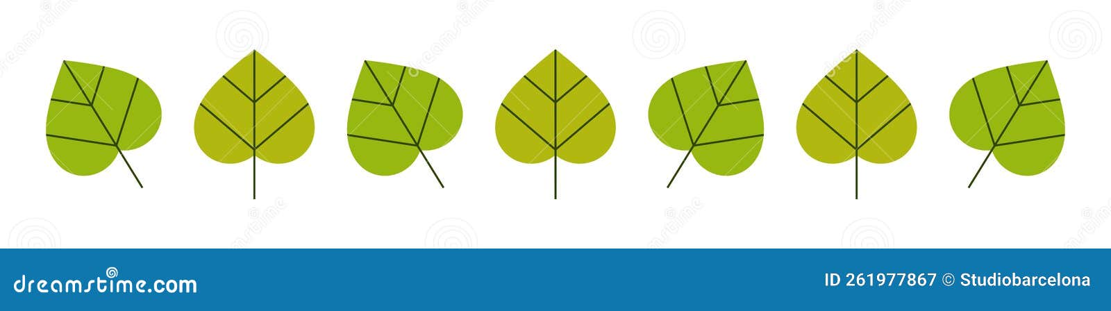 Green leaves border stock vector. Illustration of decoration - 261977867