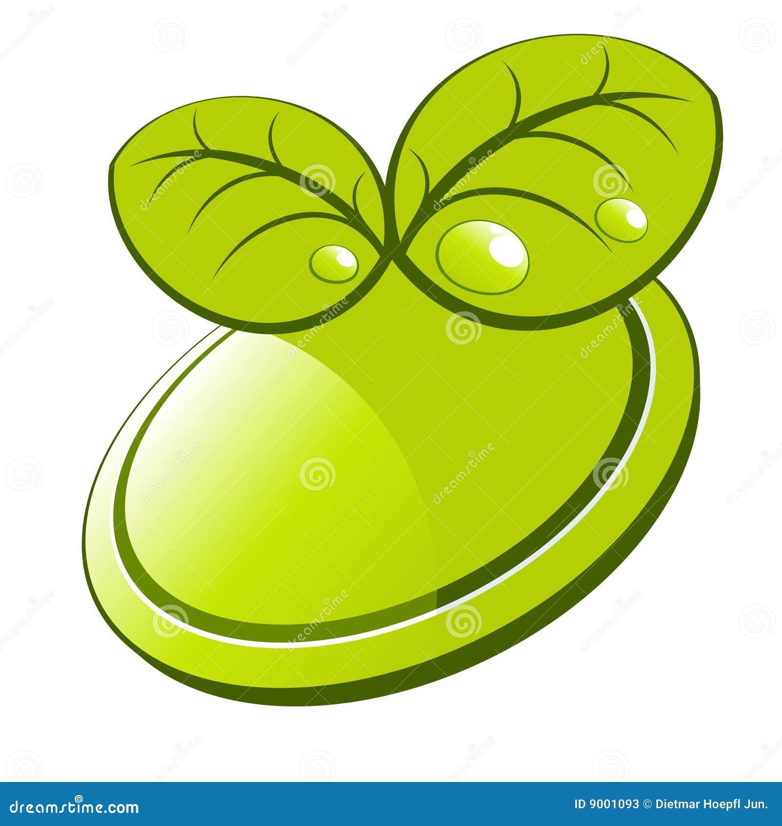 Green Leaves on Button Icon Stock Vector - Illustration of dimensional ...