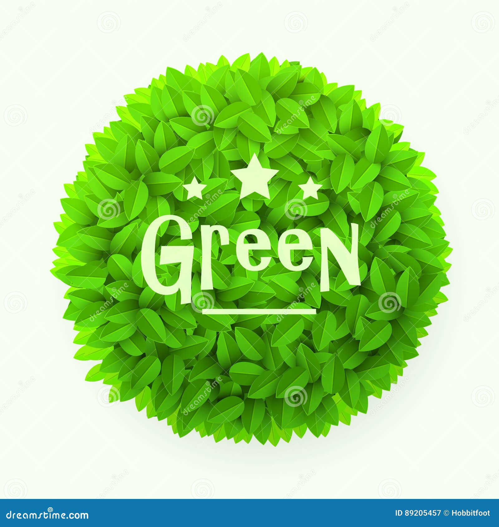 Green Leaves Circle Frame Isolated on White Background. Floral ...