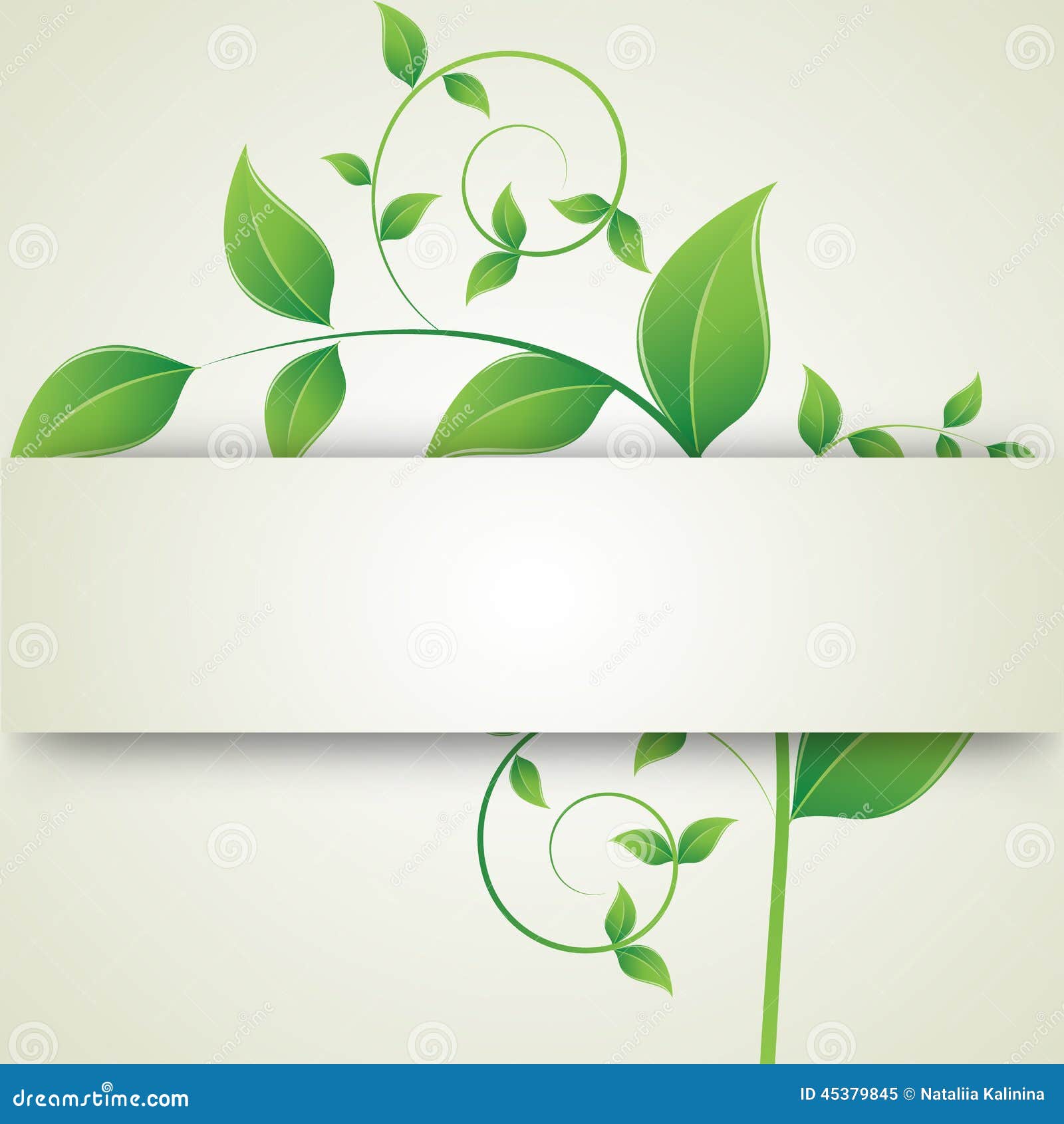 Green leaves curls stock vector. Illustration of decoration - 45379845