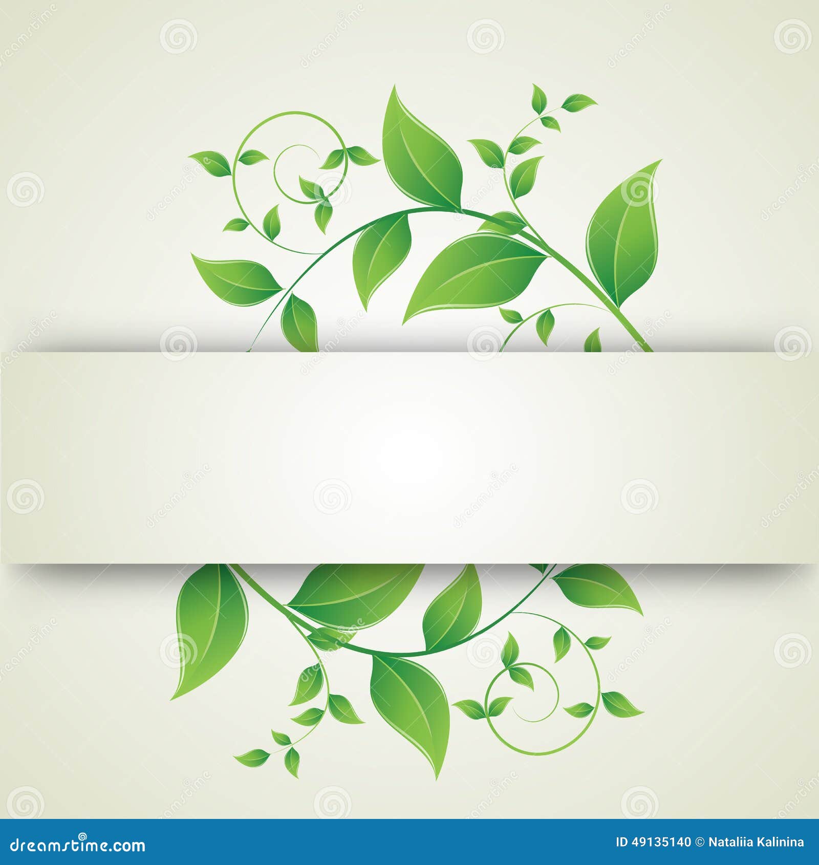 Green leaves curls stock vector. Illustration of backdrop - 49135140
