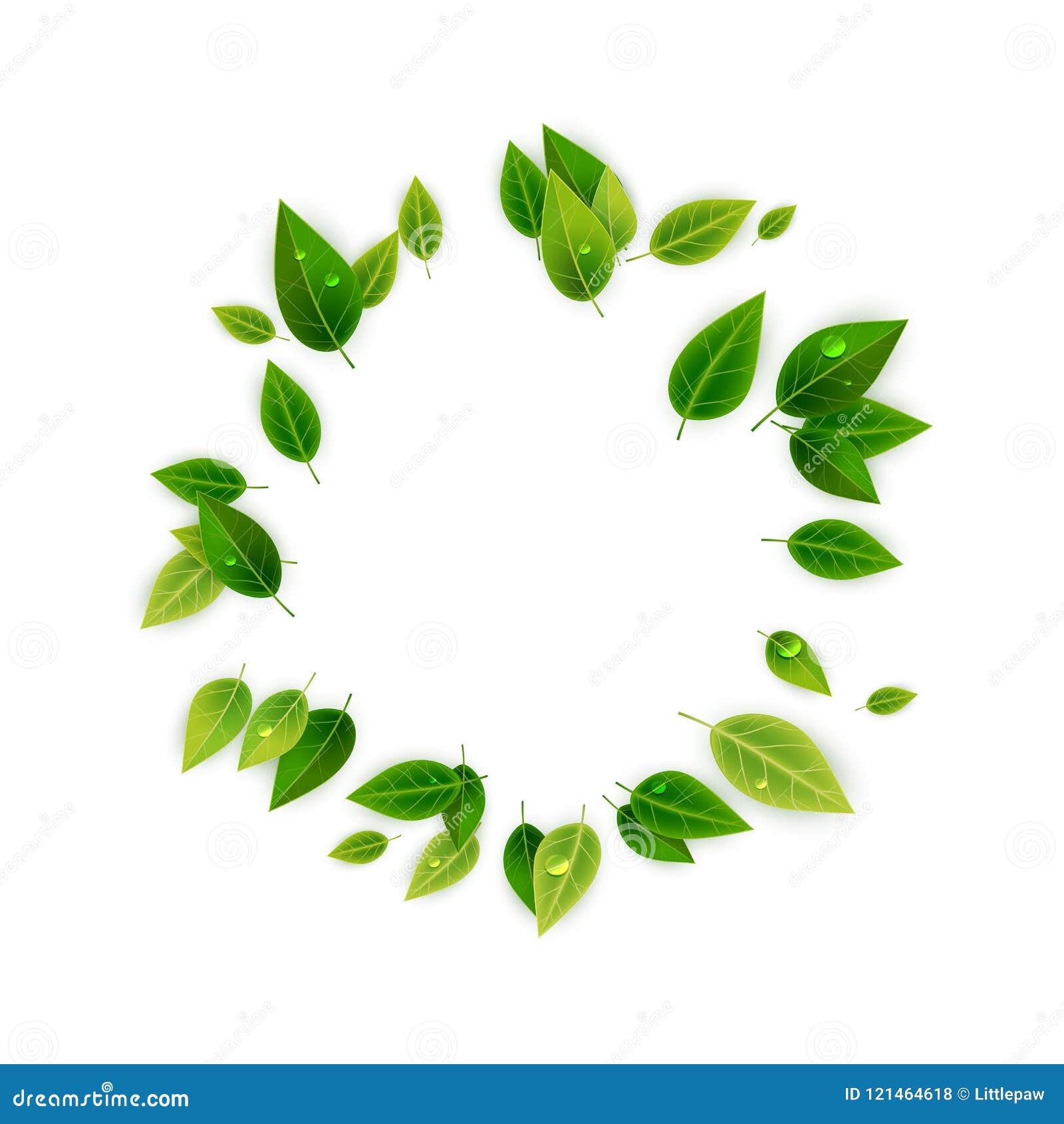 Green Leaves Decorative Frame, Vector Illustration Stock Vector ...