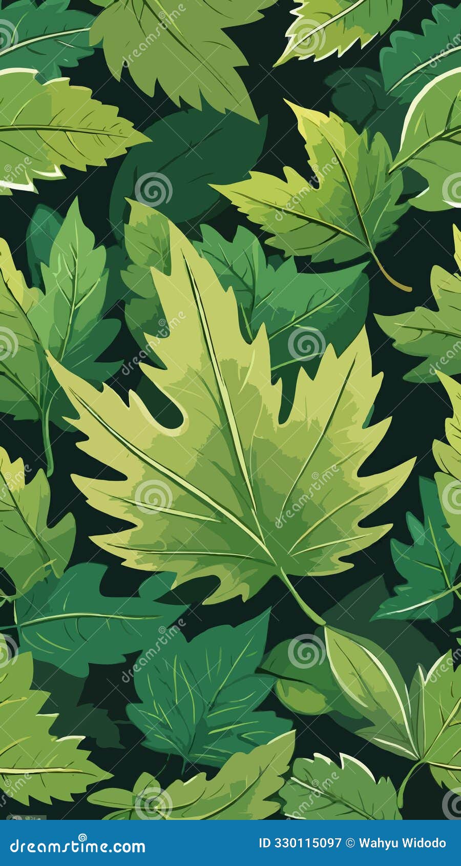 Green Leaves Drawing Cartoon Artwork Background Vector Ai Generated ...