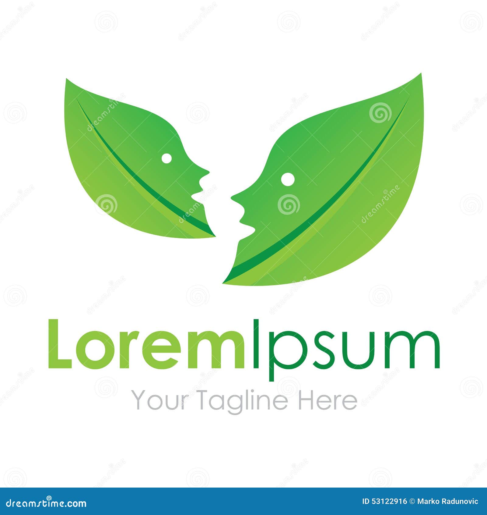 Green Leaves Falling Down Nature Element Icon Logo for Business Stock ...
