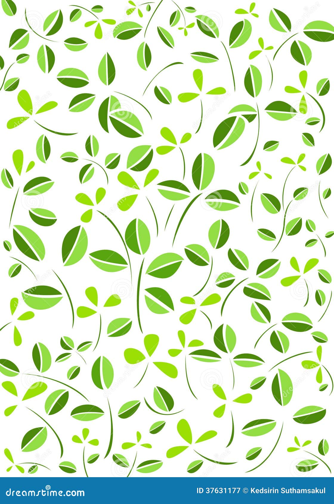 Green Leaves and Flower Vector Background Stock Vector - Illustration ...